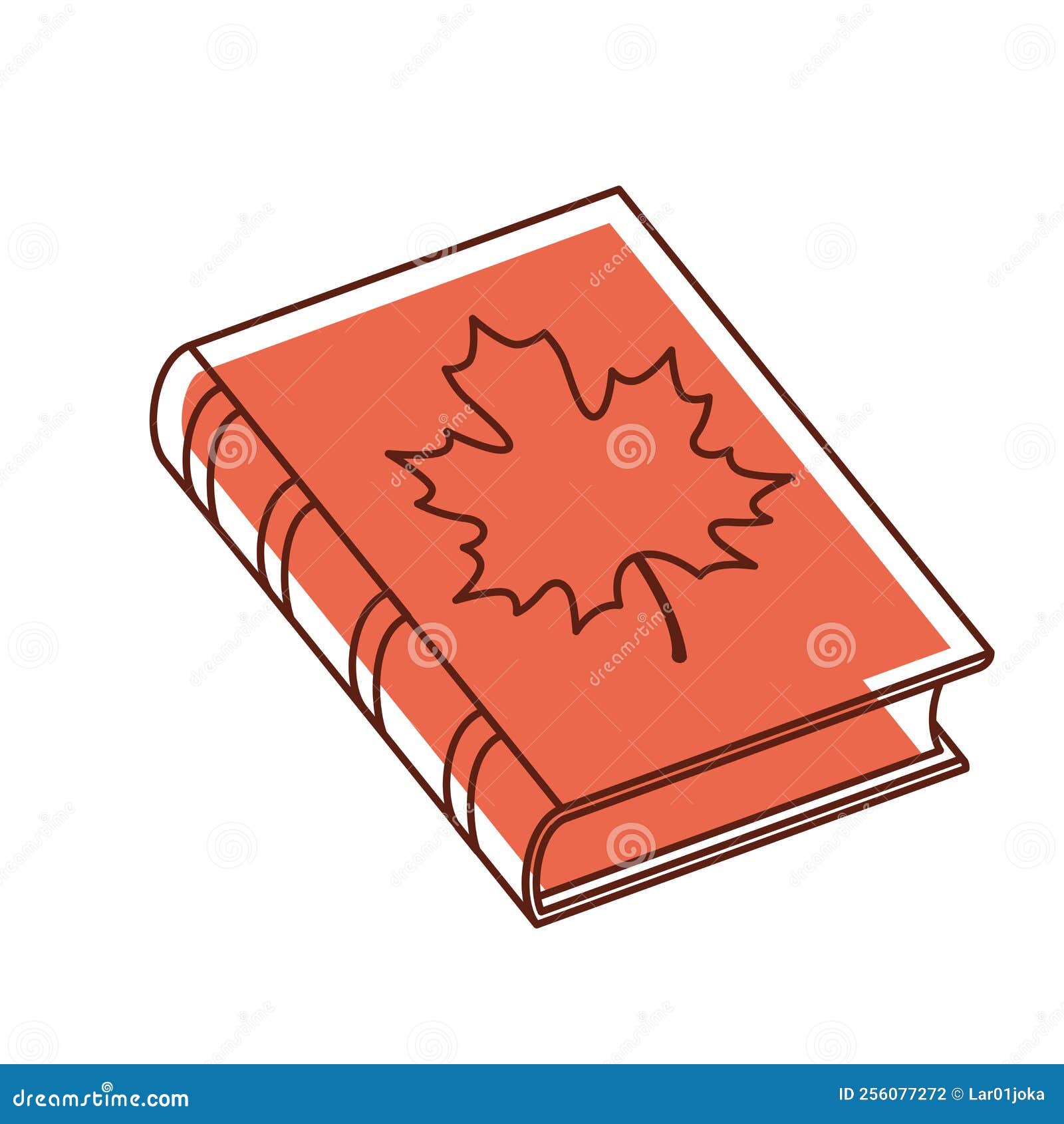 Isolated Colored Autumn Book with Maple Leaf Sticker Icon Vector Stock ...