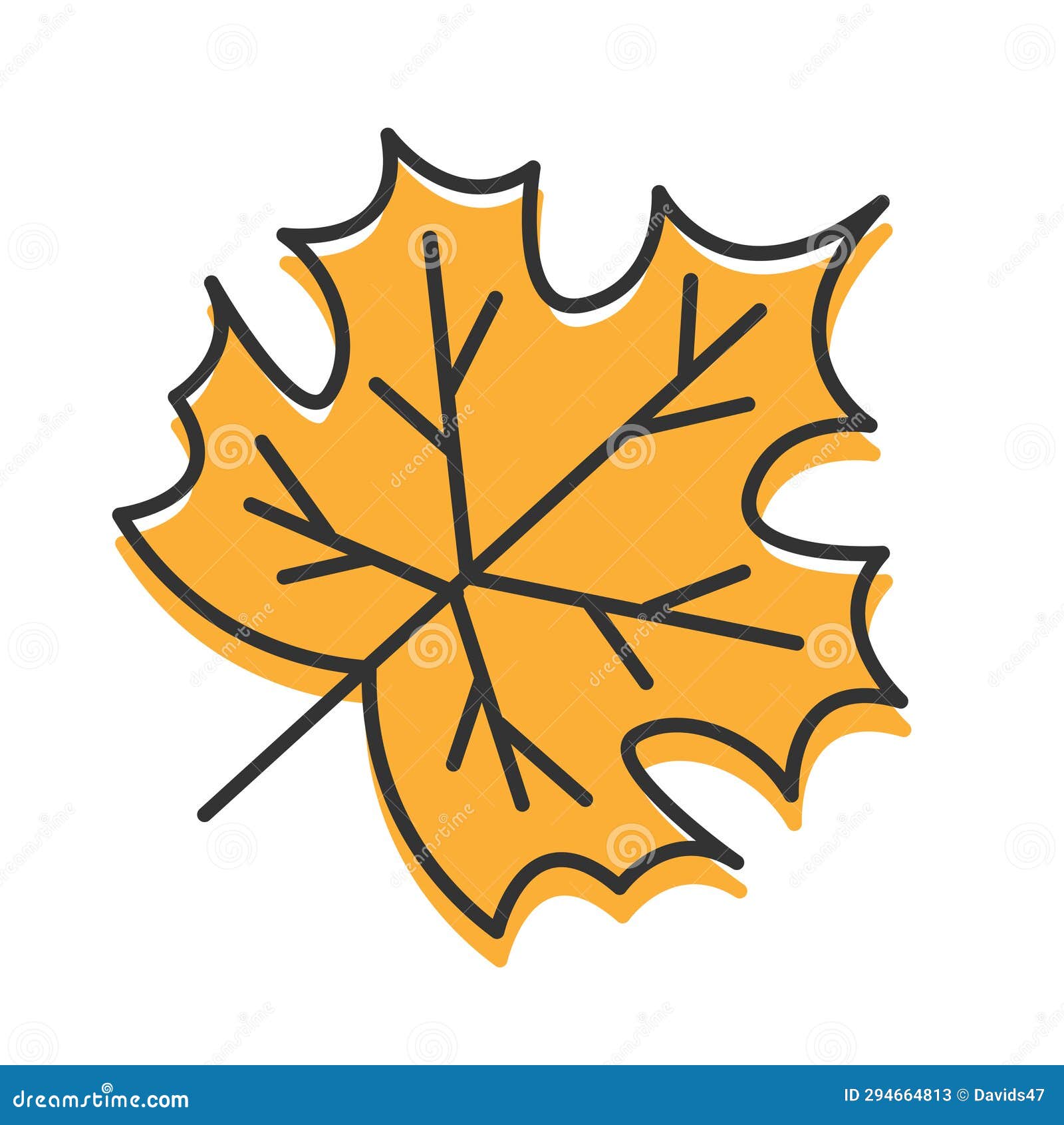 Isolated Colored Autumn Leaf Icon Flat Style Vector Stock Vector ...