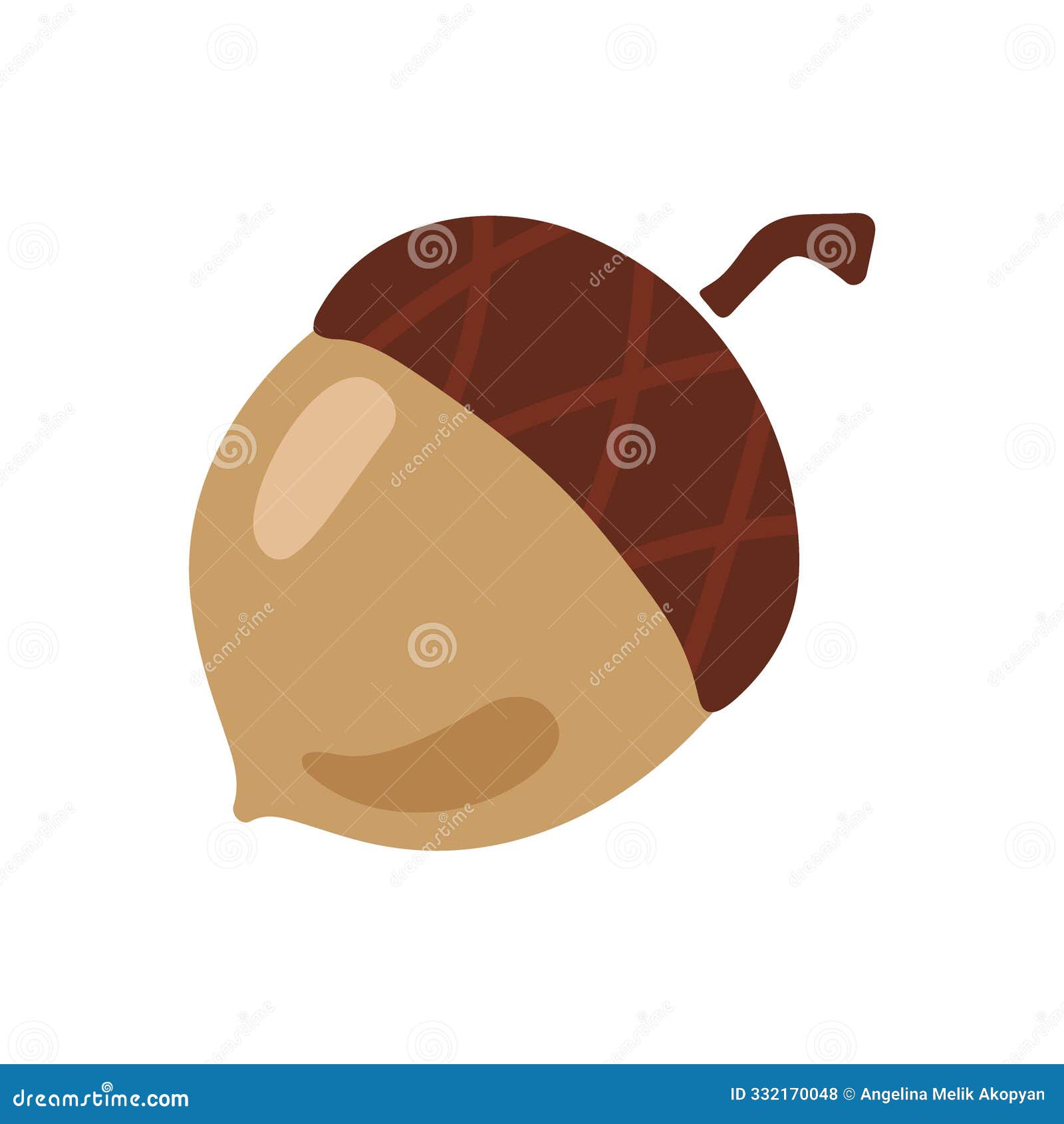 Isolated Colored Autumn Nut Icon Vector Stock Illustration ...