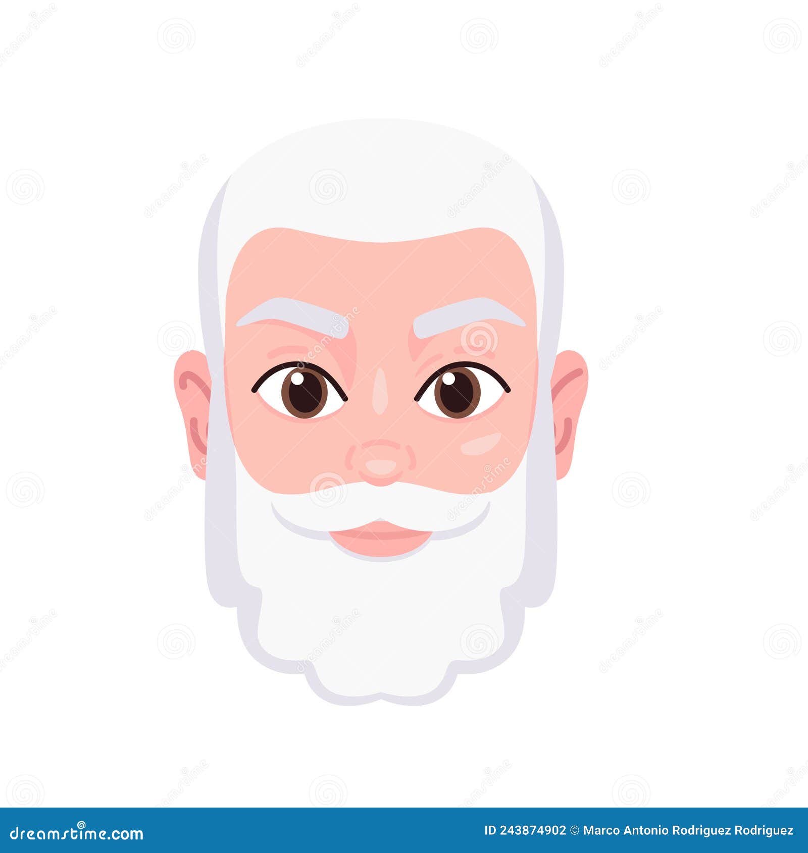 Isolated Colored Avatar of a Man with a Beard Stock Illustration ...