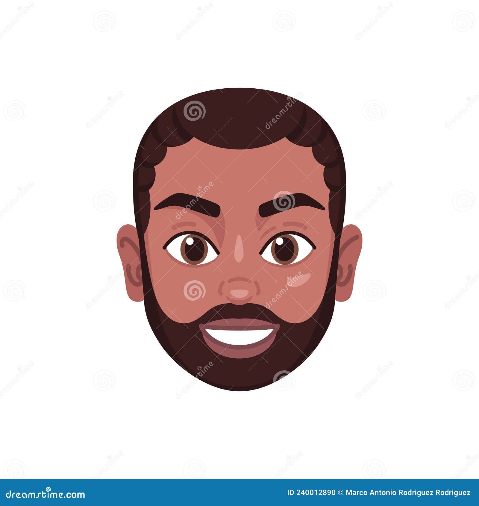 Isolated Colored Avatar of a Man with a Beard Stock Vector ...