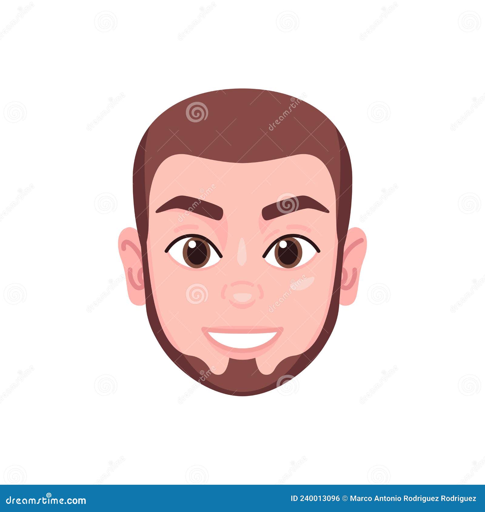 Isolated Colored Avatar of a Man with a Beard Stock Vector ...