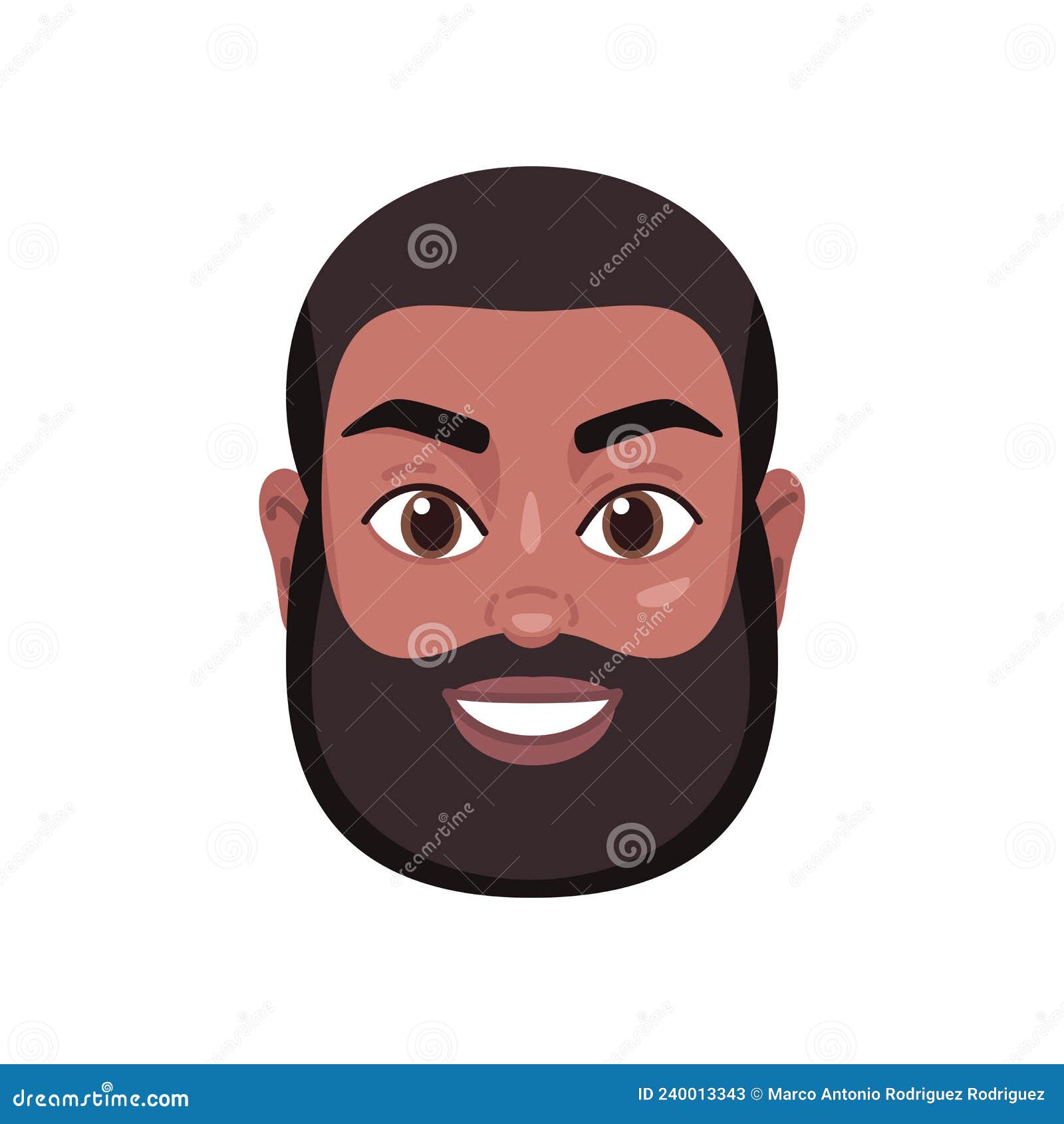 Isolated Colored Avatar of a Man with a Beard Stock Vector ...
