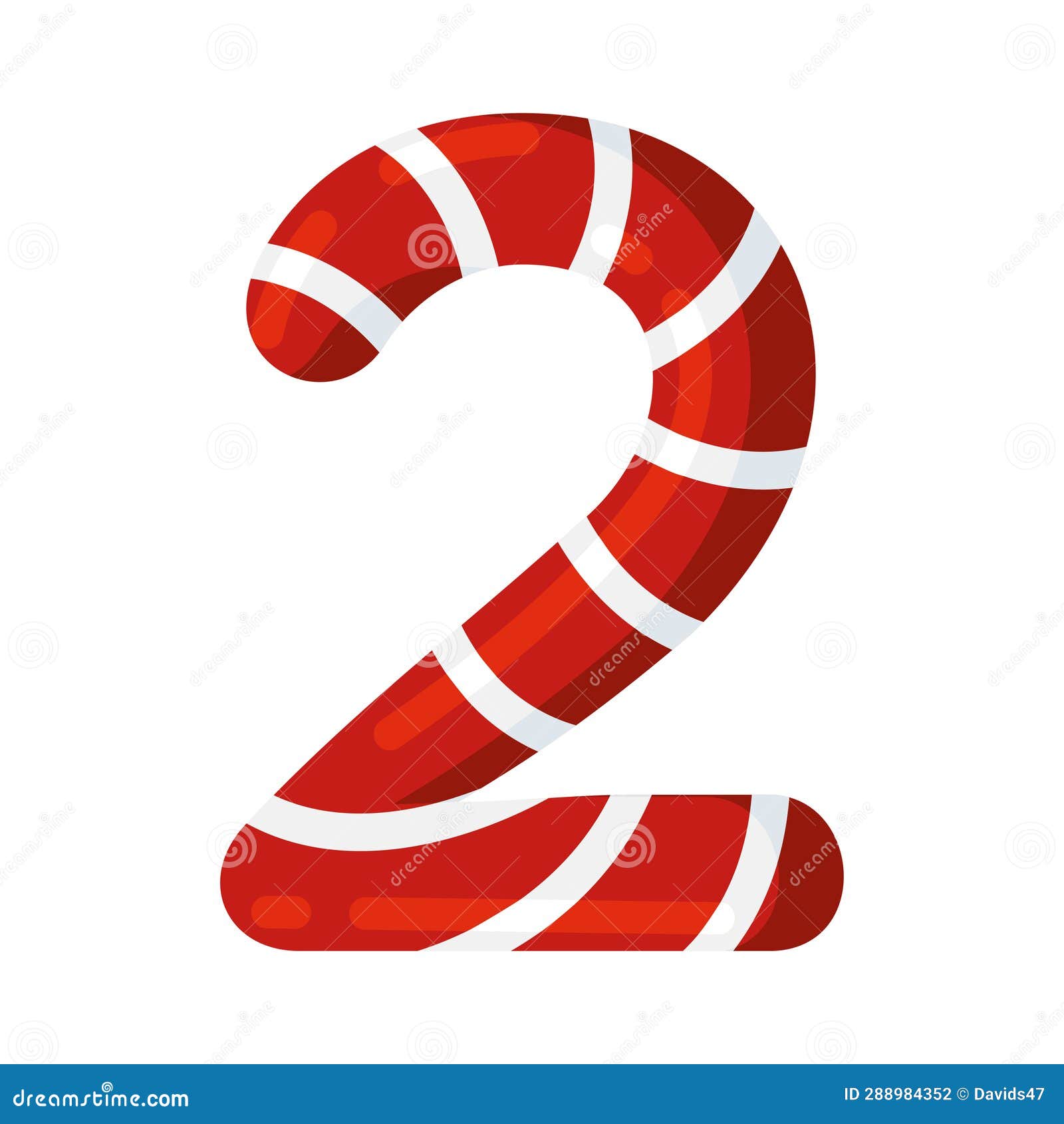 Isolated Colored Candy Number 2 Typography Vector Stock Vector ...