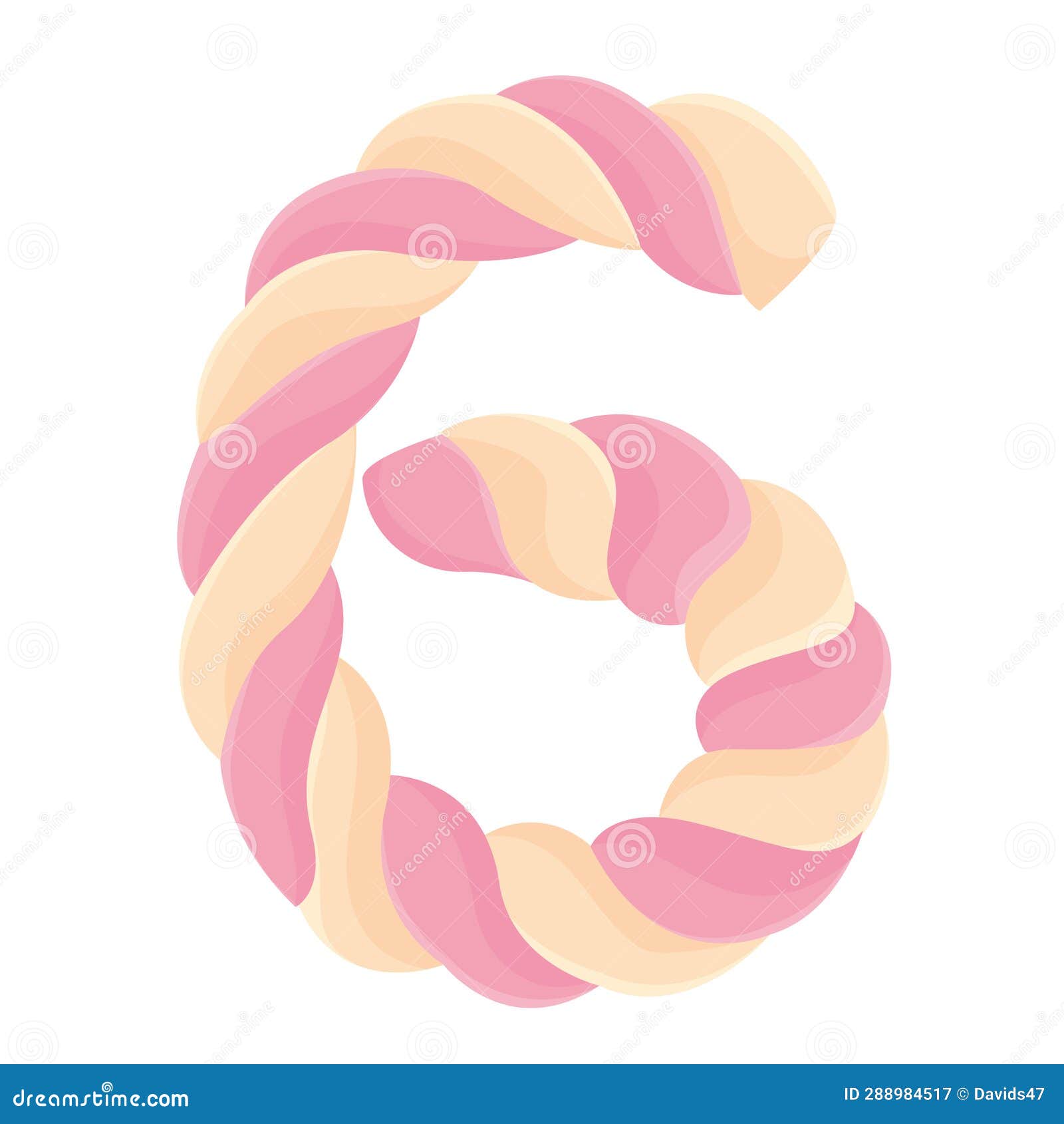 Isolated Colored Candy Number 6 Typography Vector Stock Vector ...