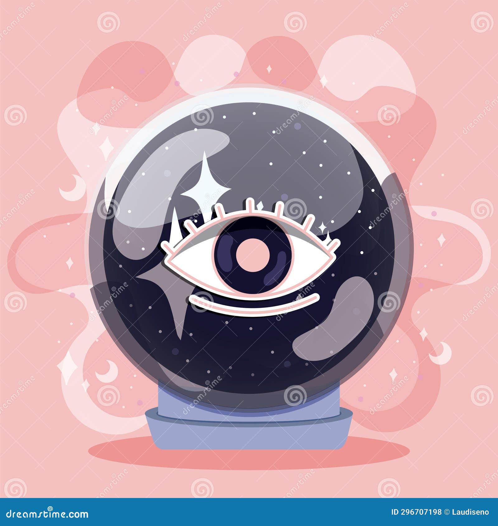 Isolated Colored Crystal Ball with a Fortune Eye Symbol Vector Stock ...