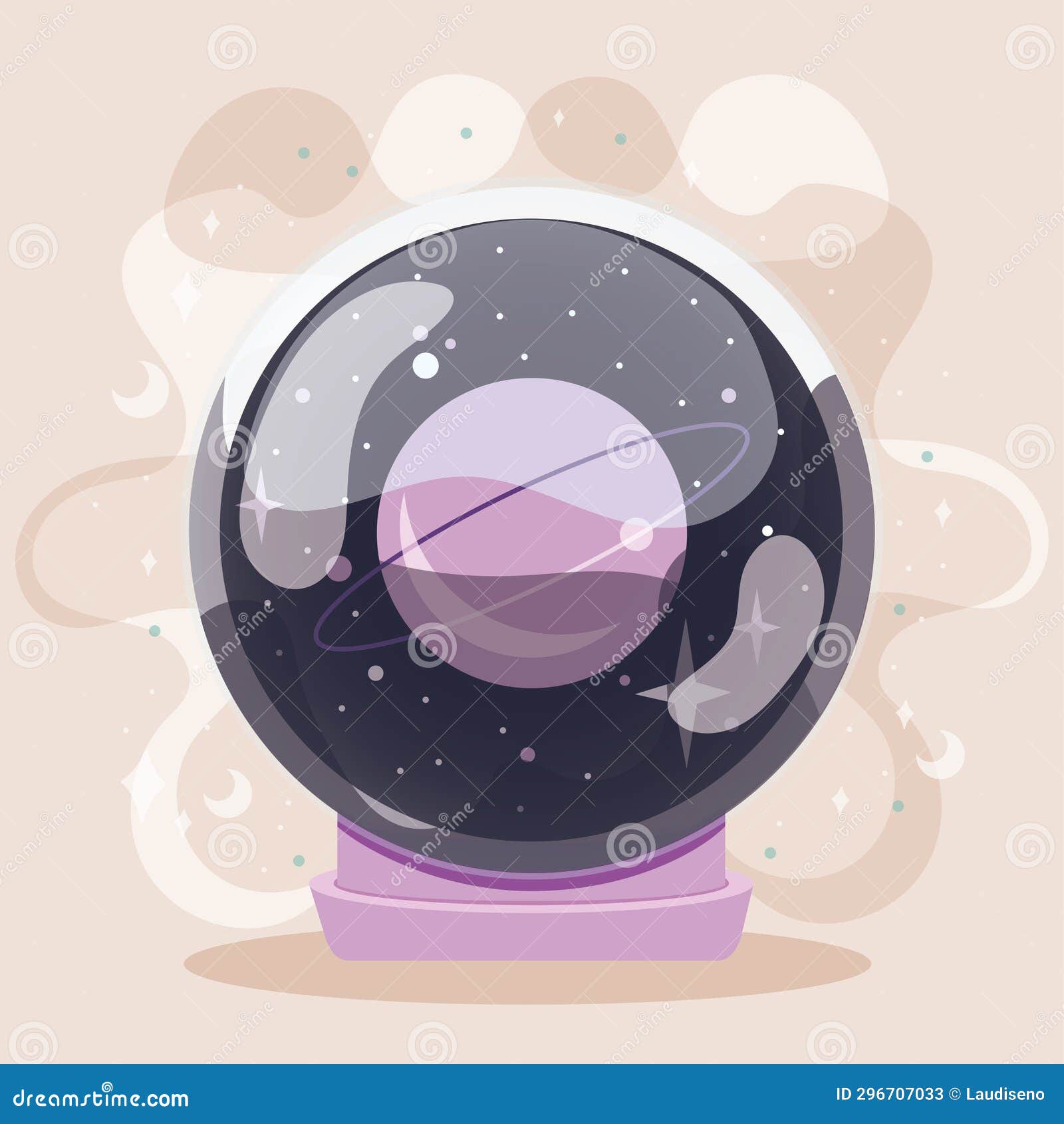 Isolated Colored Crystal Ball with a Planet Symbol Vector Stock Vector ...