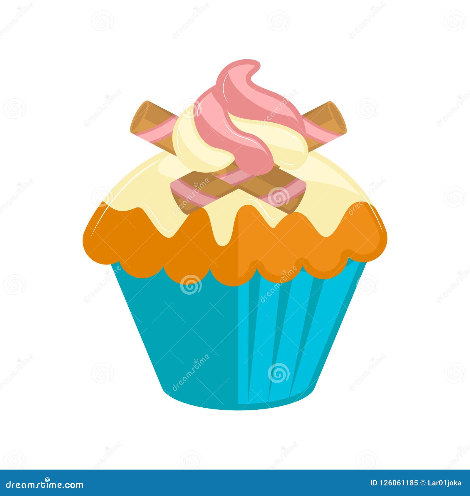 Isolated Colored Cupcake Icon Stock Vector - Illustration of vector ...