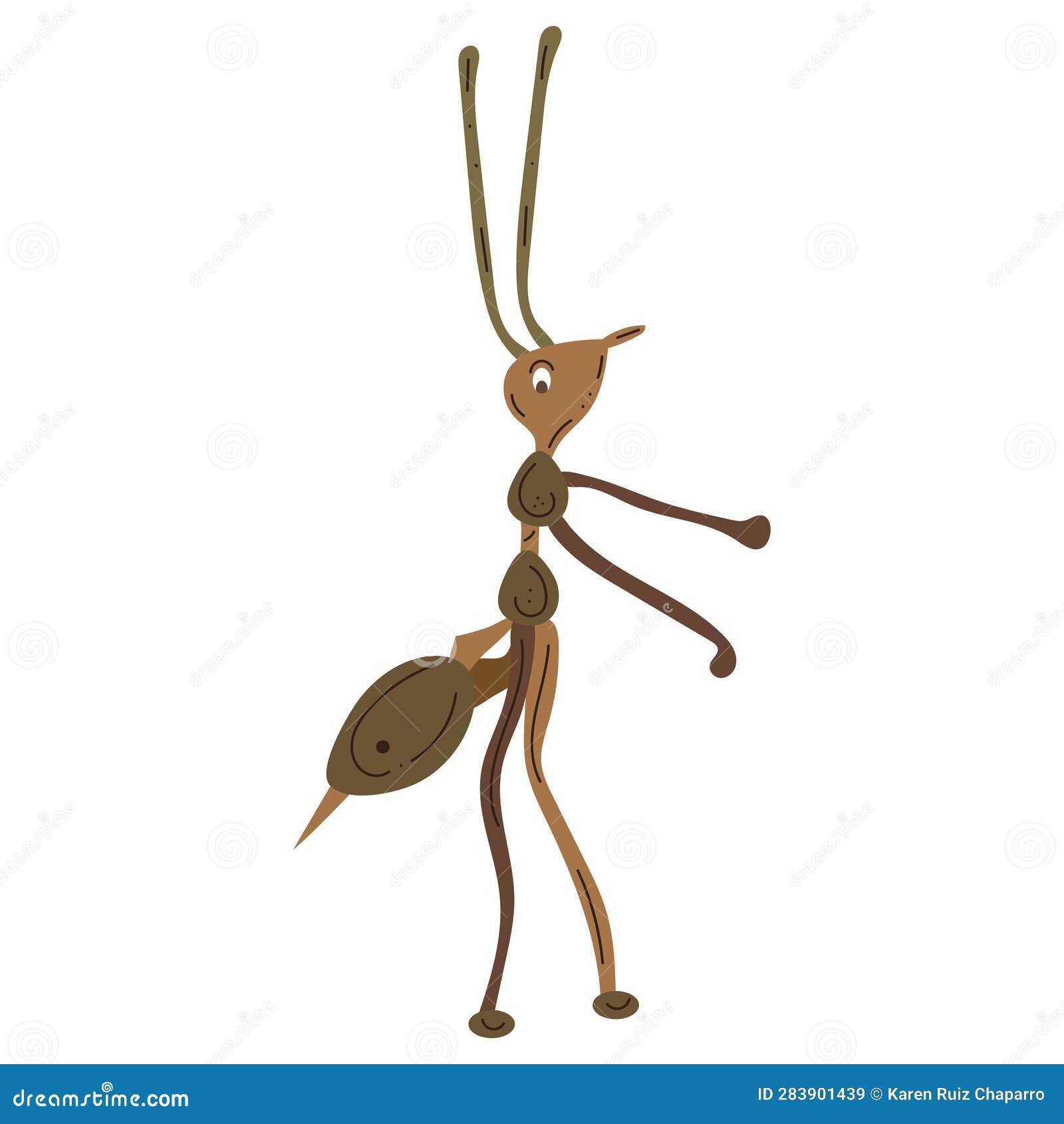 Isolated Colored Cute Ant Sketch Character Vector Stock Vector ...