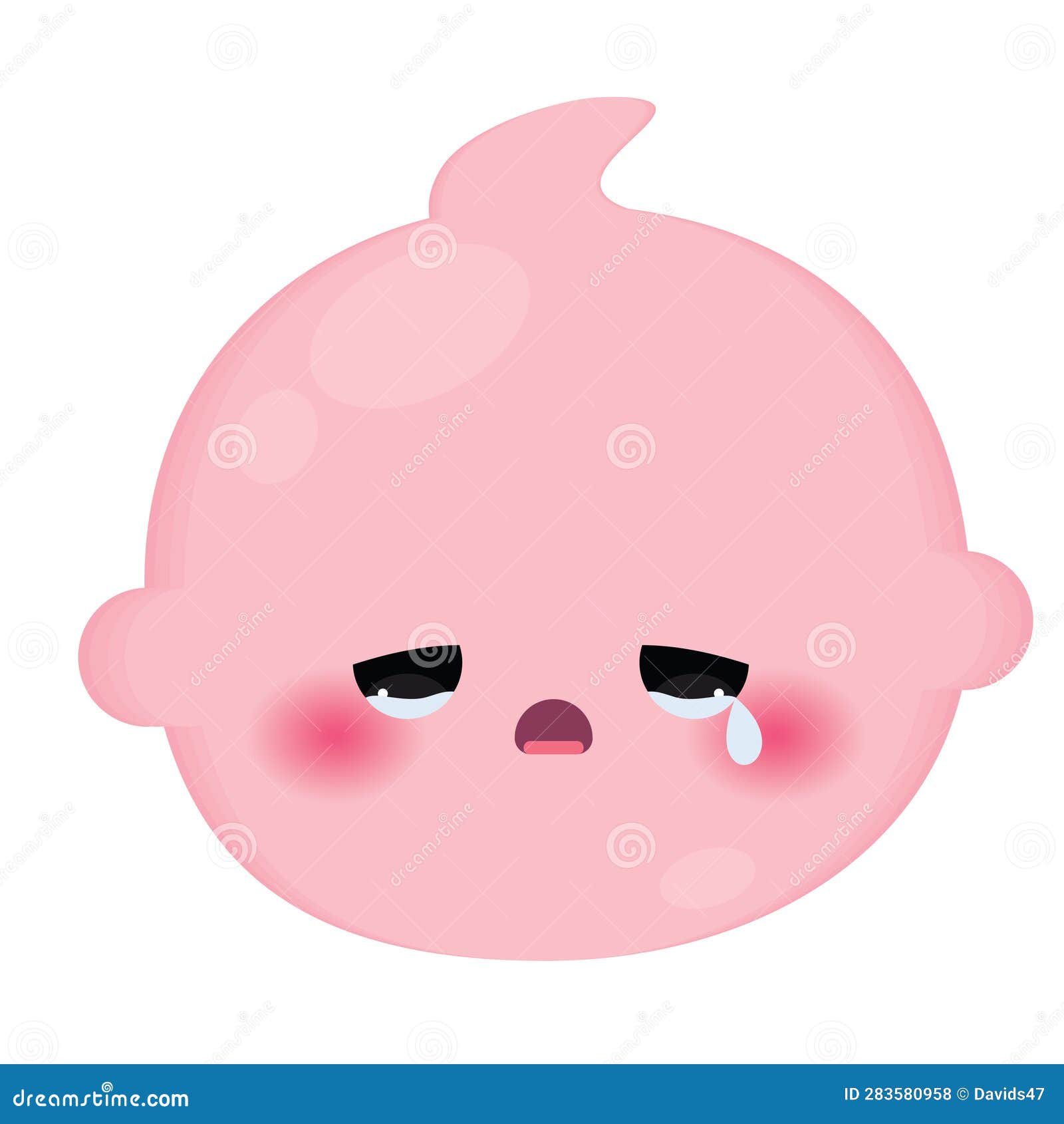 Isolated Colored Cute Crying Baby Emoji Icon Vector Stock Vector ...
