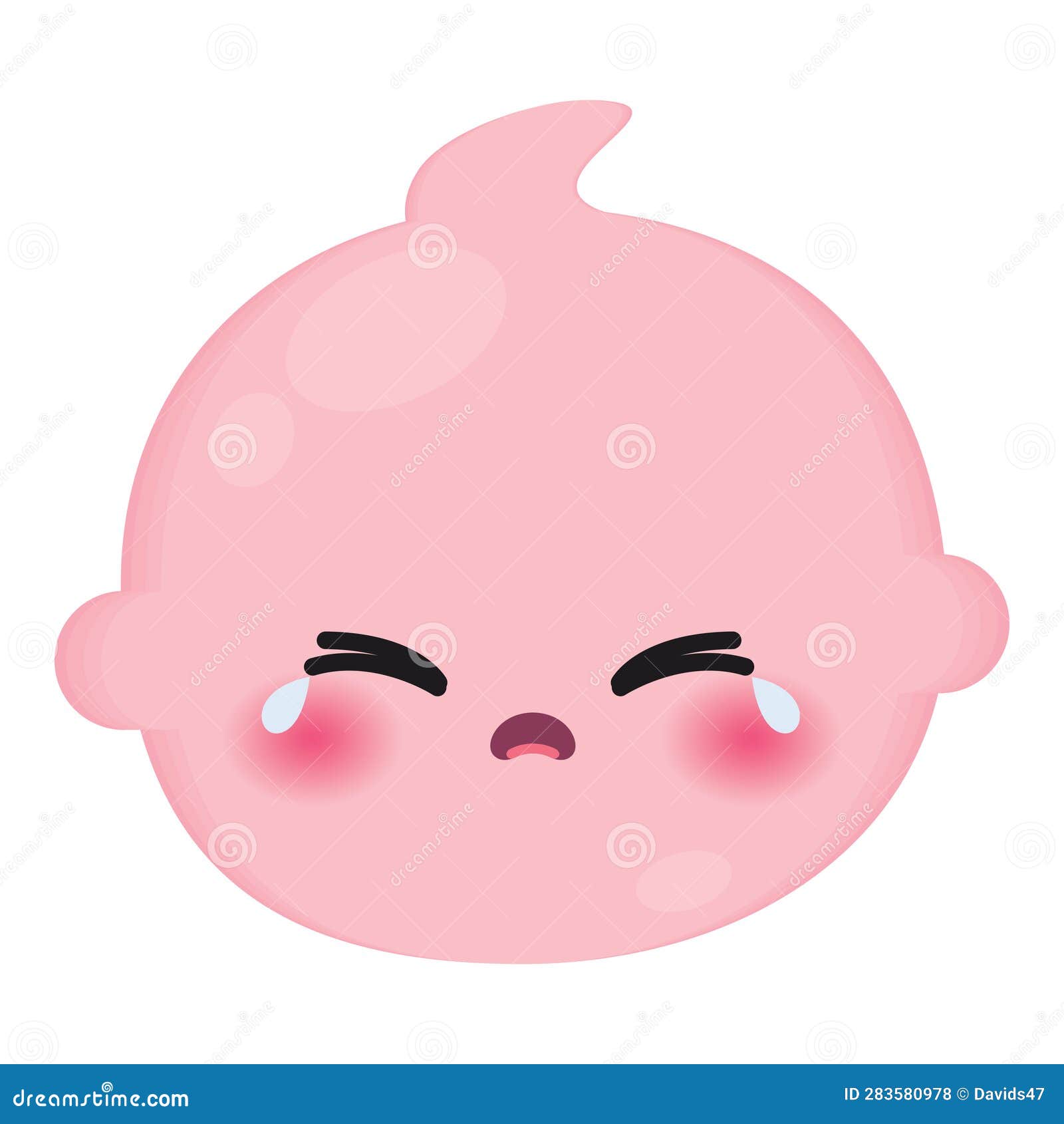Isolated Colored Cute Crying Baby Emoji Icon Vector Stock Vector ...