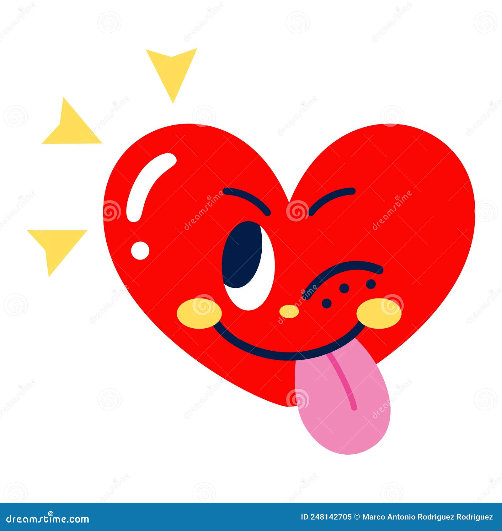Isolated Colored Cute Happy Heart Shape Emote Vector Stock Vector ...