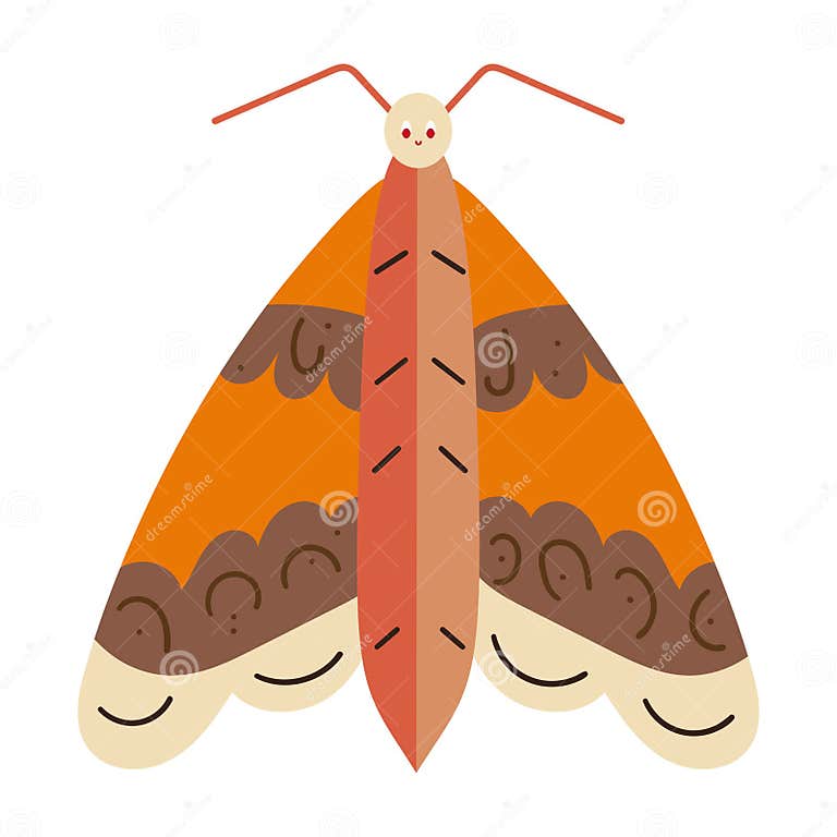 Isolated Colored Cute Moth Sketch Character Vector Stock Vector ...