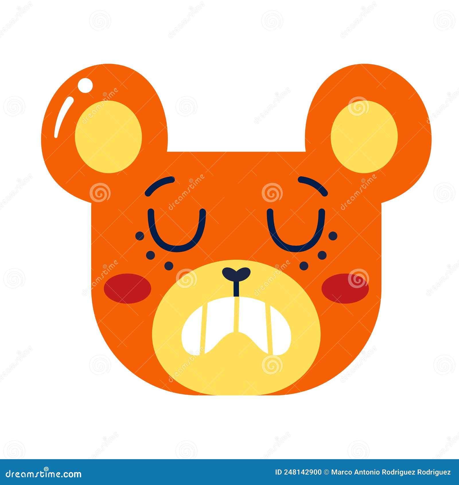 Isolated Colored Cute Sad Bear Emote Vector Stock Vector - Illustration ...
