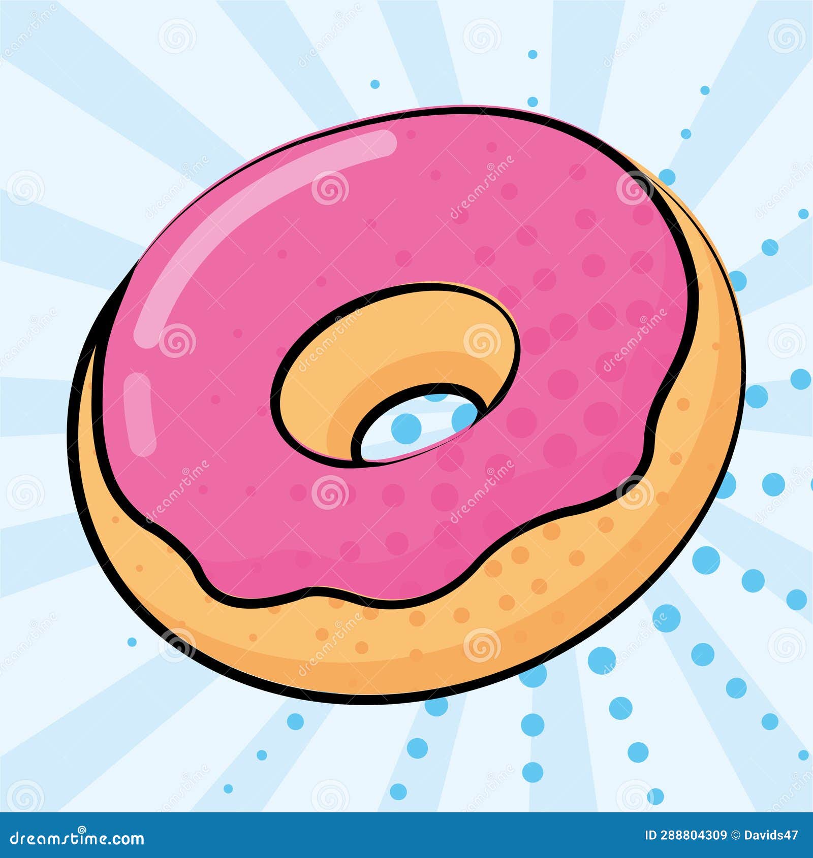 Isolated Colored Donut on Comic Page Vector Stock Vector - Illustration ...