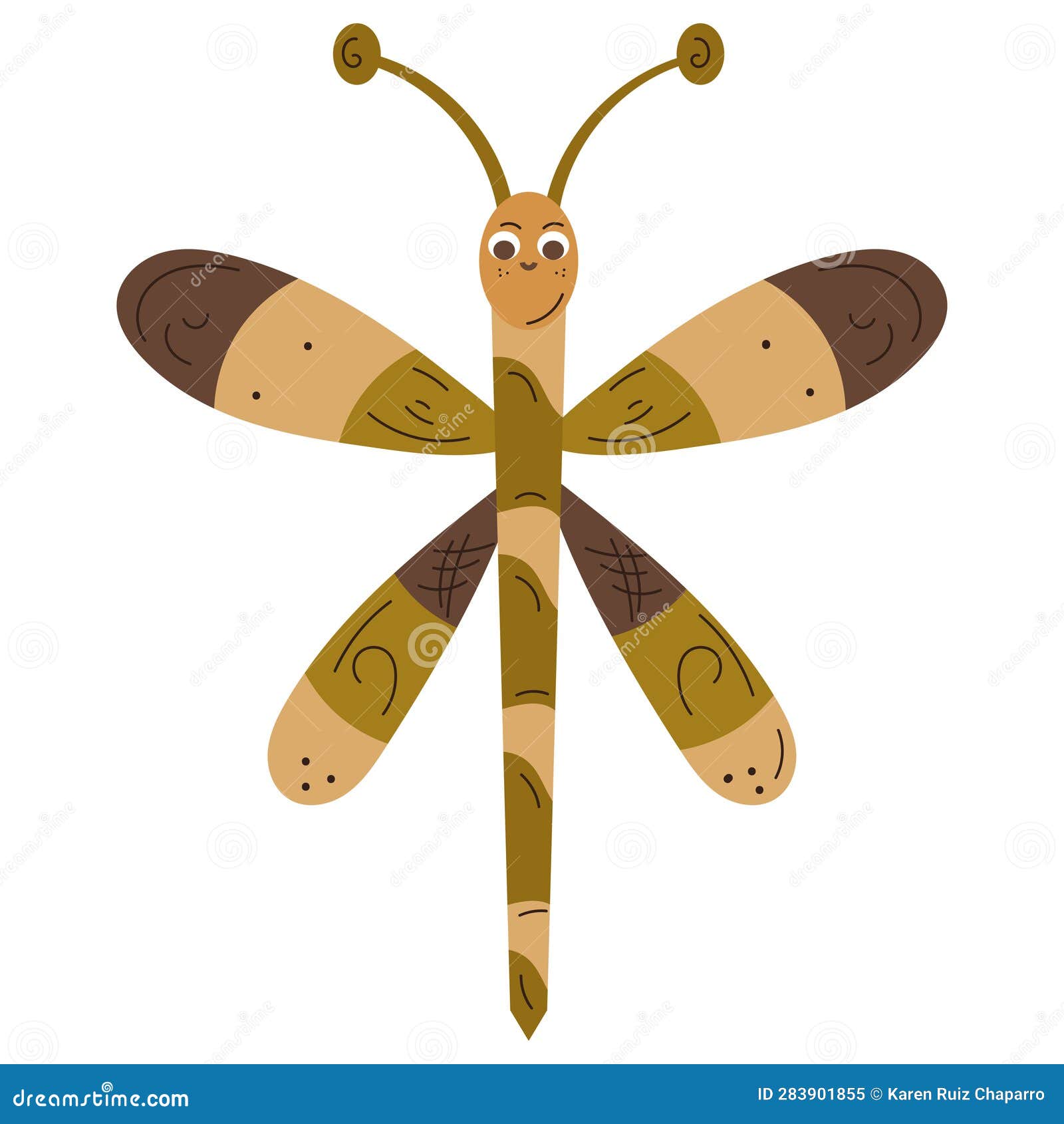 Isolated Colored Dragonfly Sketch Character Vector Stock Vector ...
