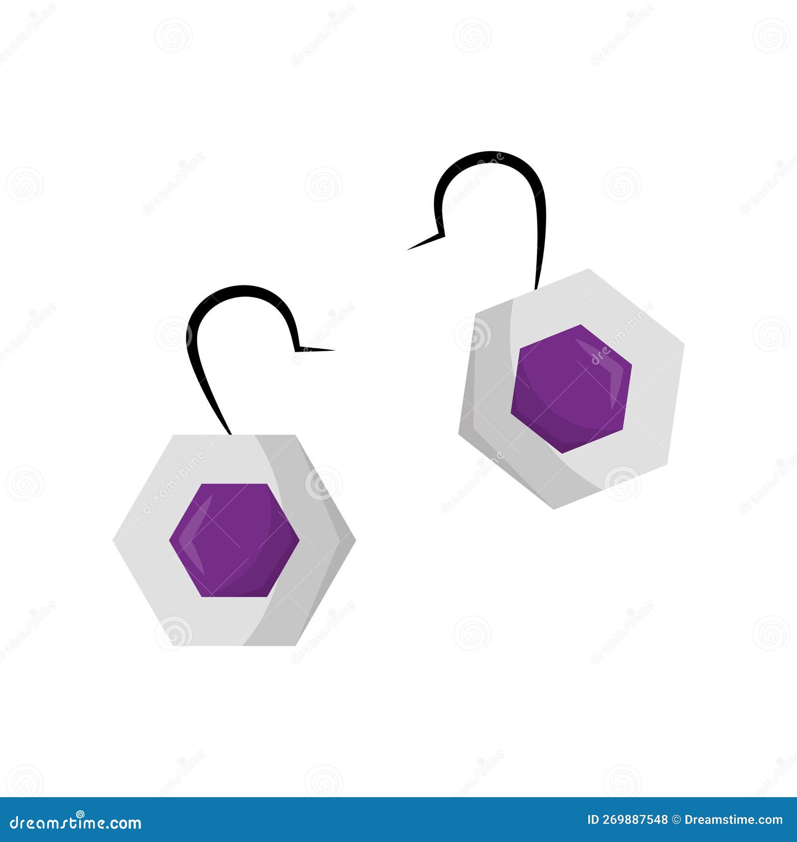 Isolated Colored Earring Icon with Gemstones Vector Stock Vector ...