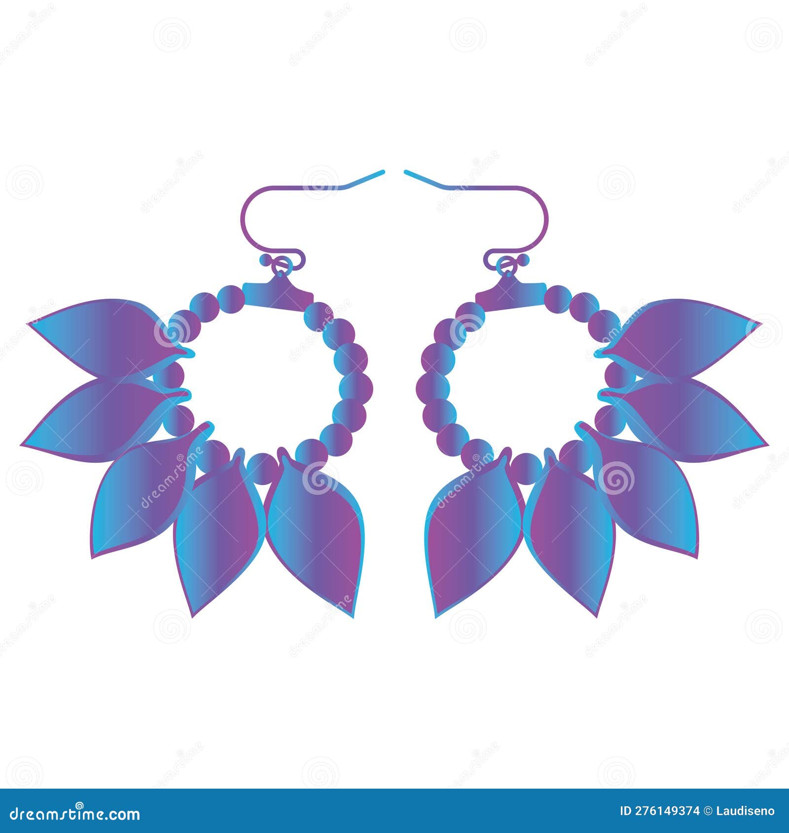 Isolated Colored Earring Icon with Gemstones Vector Stock Vector ...