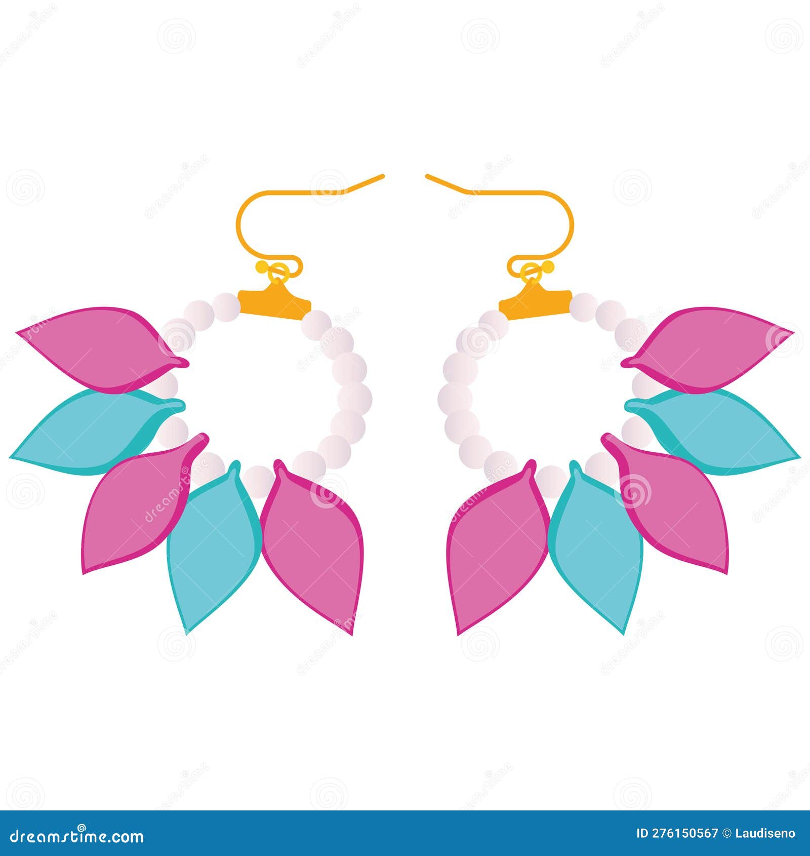 Isolated Colored Earring Icon with Gemstones Vector Stock Vector ...