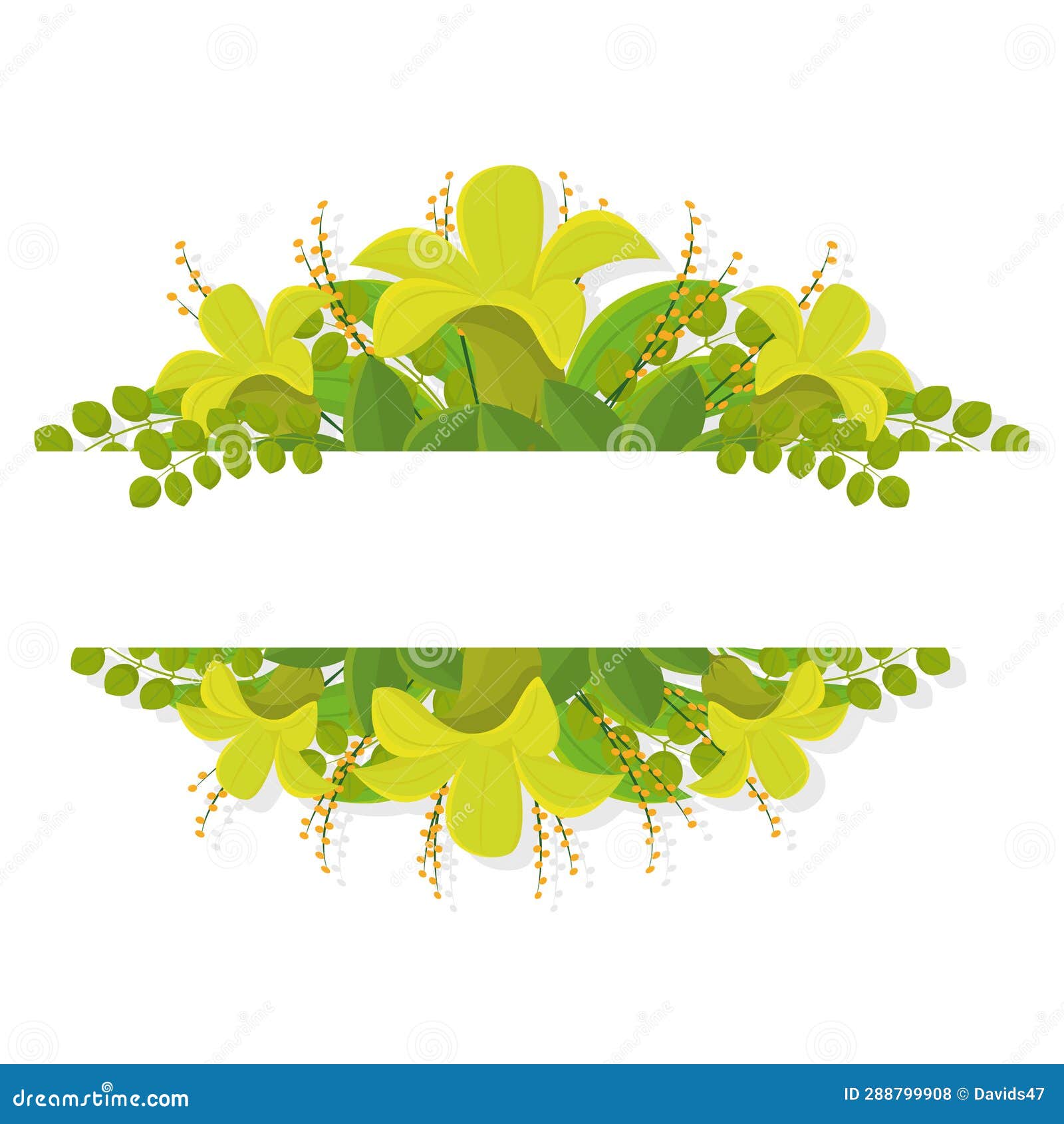 Isolated Colored Empty Floral Banner Vector Stock Vector - Illustration ...