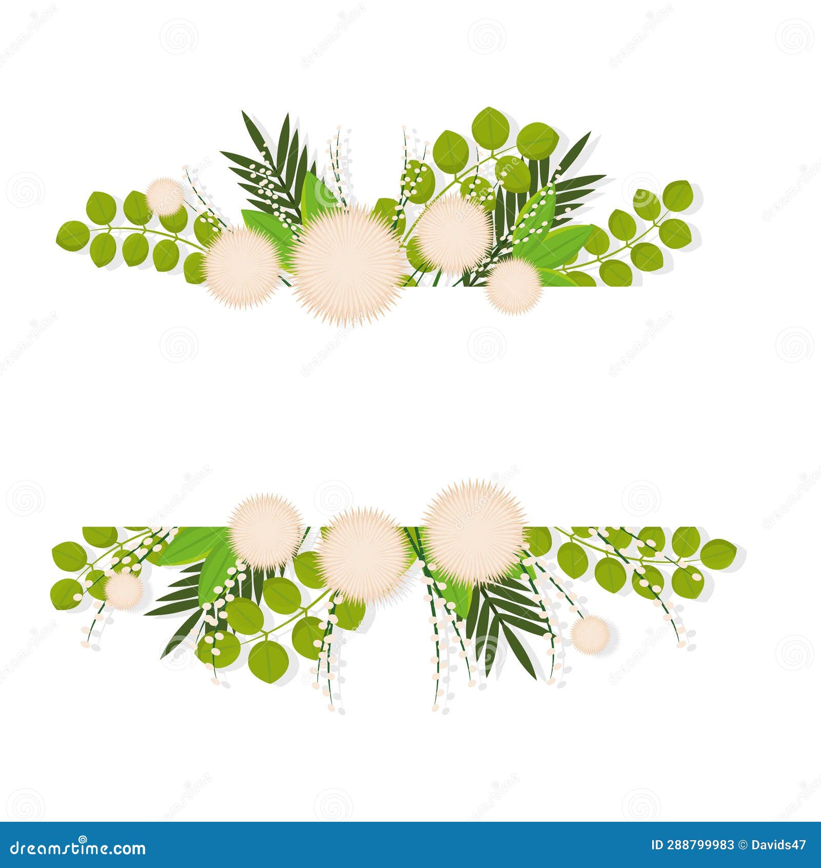 Isolated Colored Empty Floral Banner Vector Stock Vector - Illustration ...