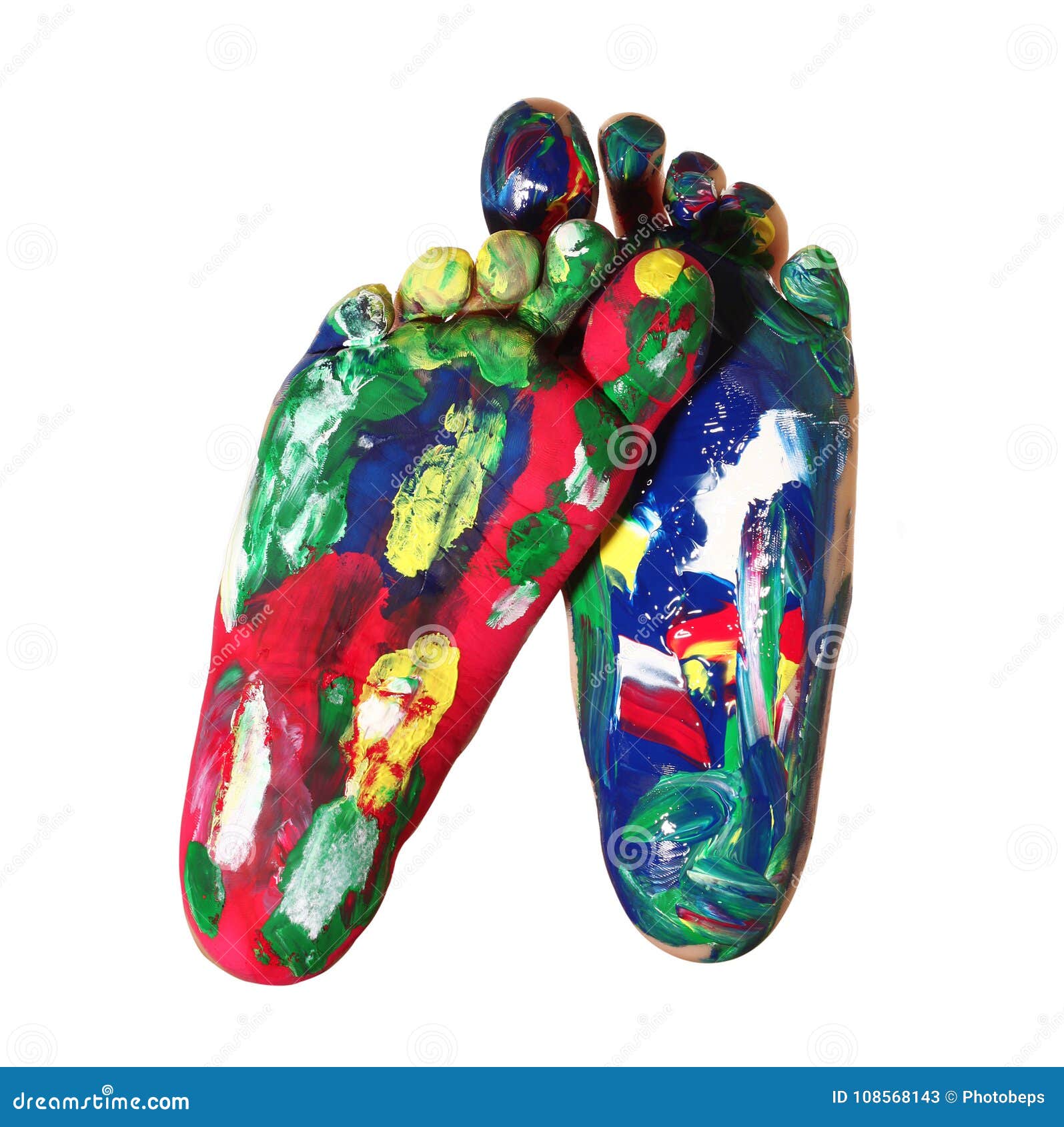 Isolated Colored Feet in White Background Stock Image - Image of ...