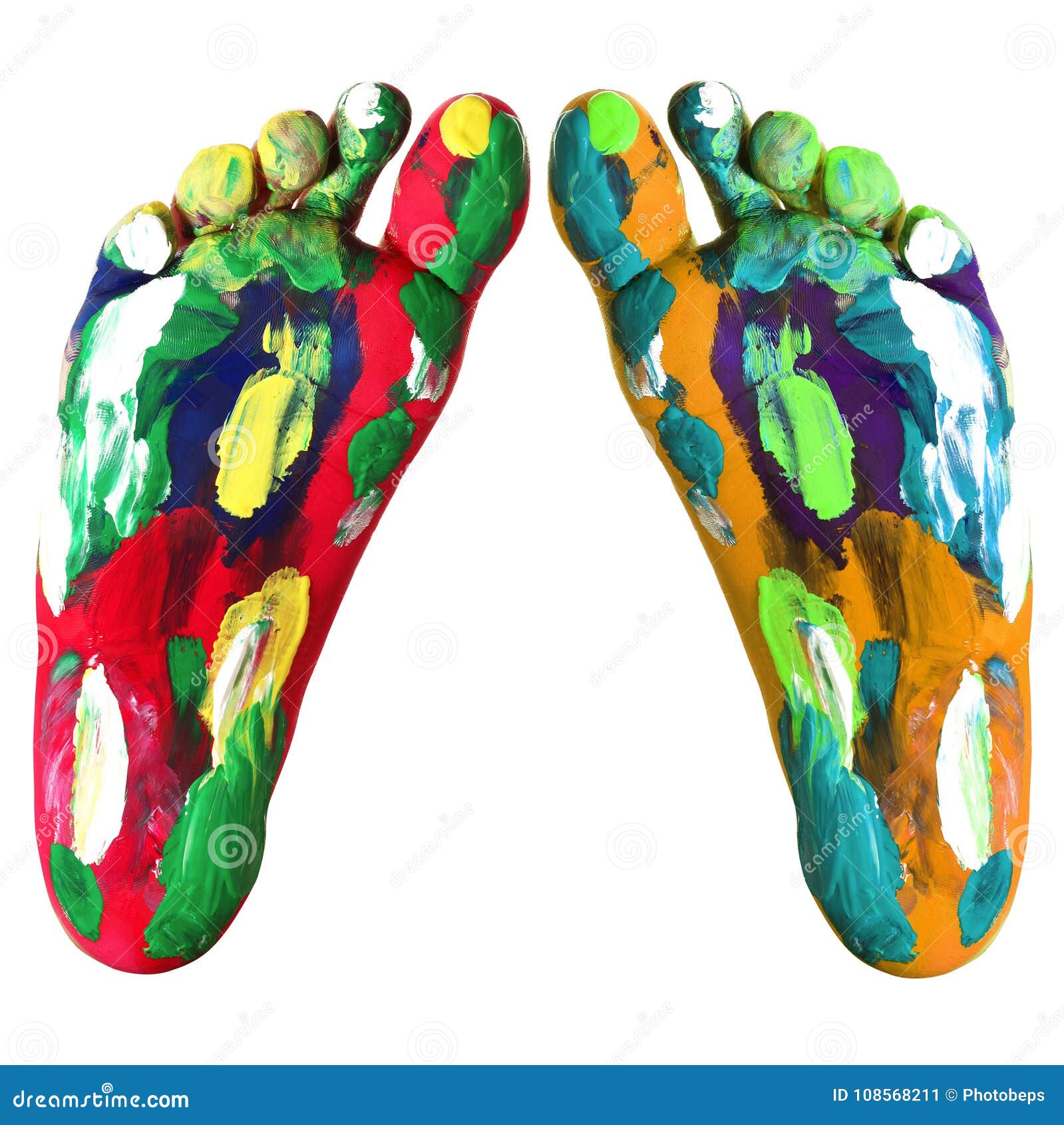 Isolated Colored Feet in White Background Stock Image - Image of feet ...