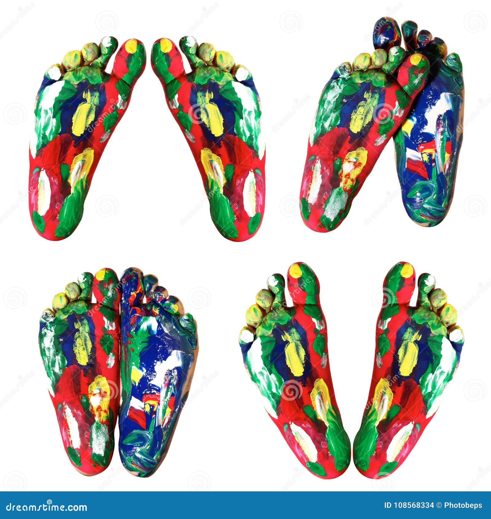 Isolated Colored Feet in White Background Stock Illustration ...