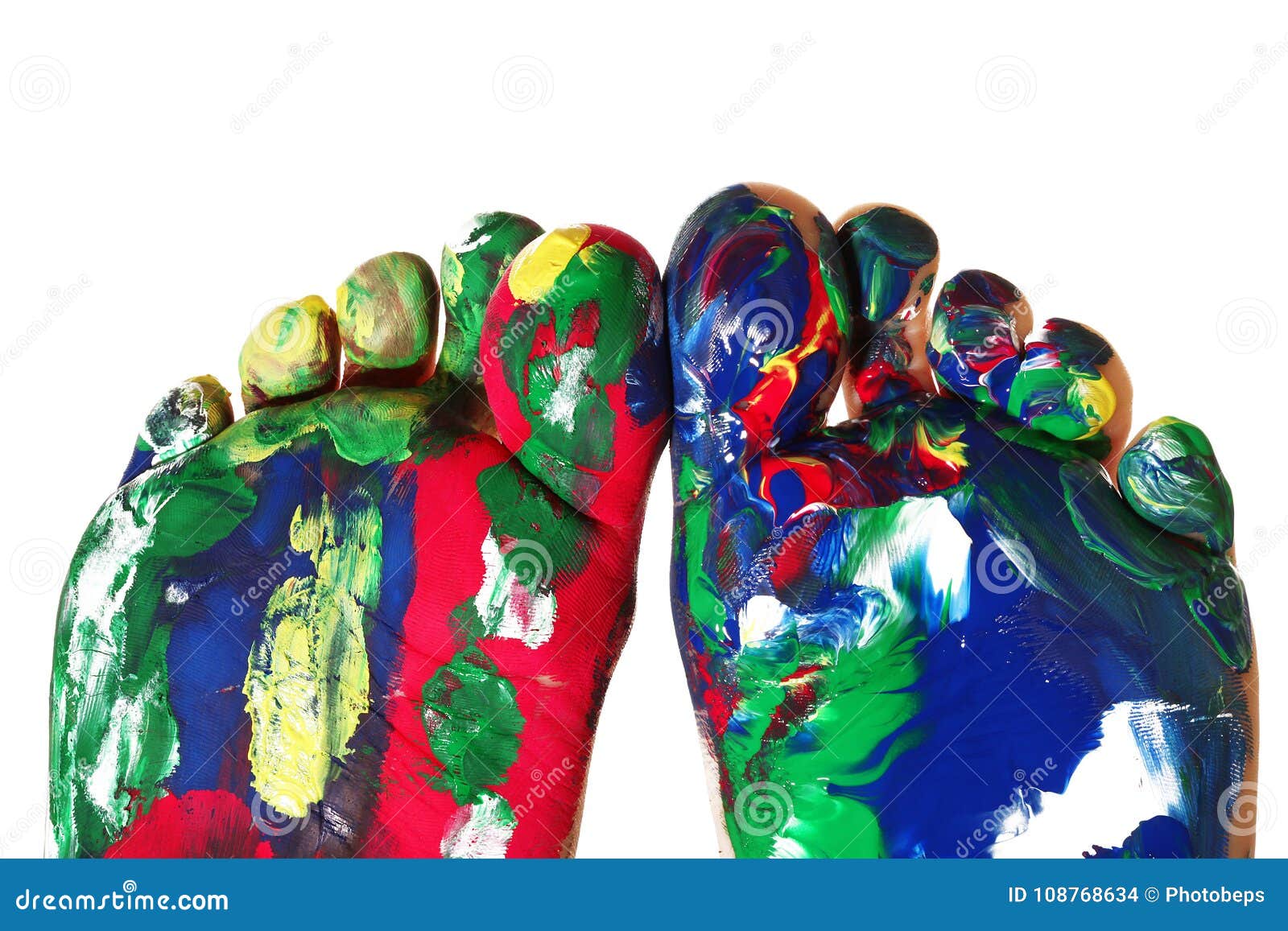 Isolated Colored Feet in White Background Stock Photo - Image of ...