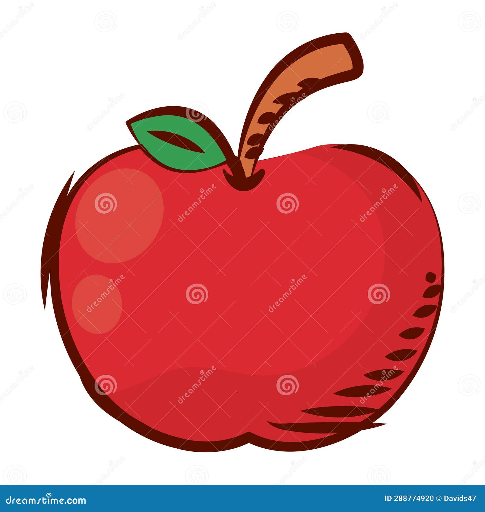 Isolated Colored Hand Drawn Apple Icon Vector Stock Vector ...