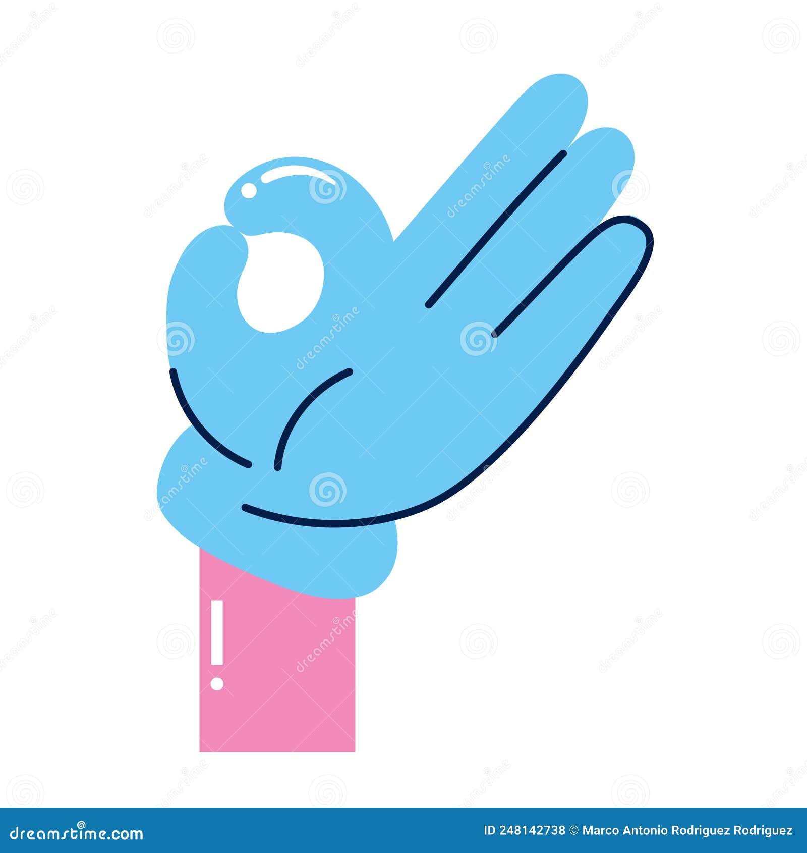 Isolated Colored Hand Signal Emote Vector Stock Vector - Illustration ...