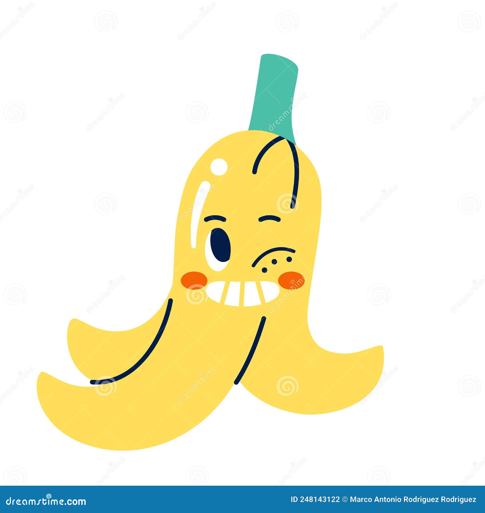 Isolated Colored Happy Banana Emote Vector Stock Vector - Illustration ...