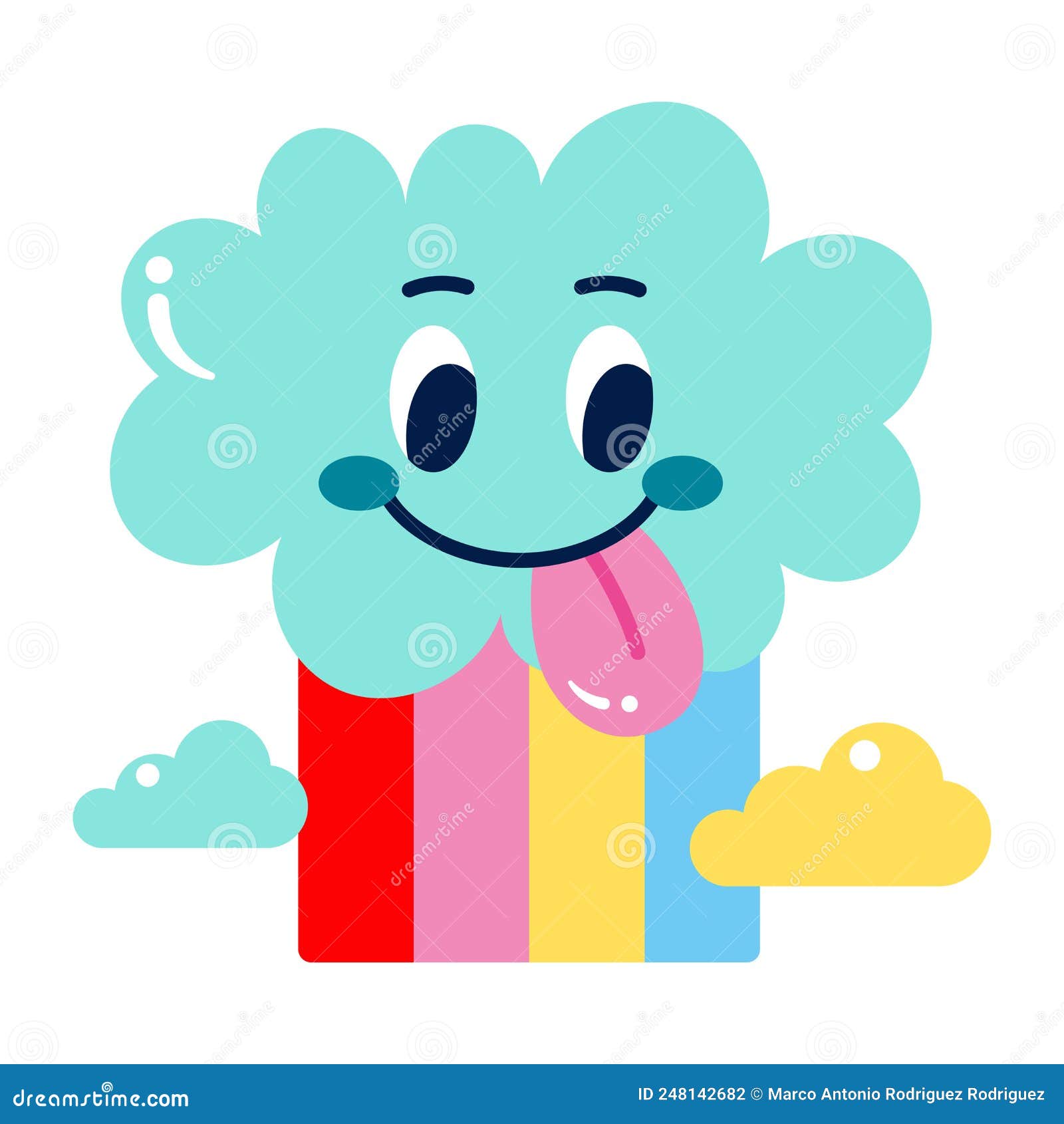 Isolated Colored Happy Cloud Emote Vector Stock Vector - Illustration ...