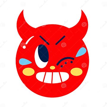 Isolated Colored Happy Devil Emote Vector Stock Vector - Illustration ...