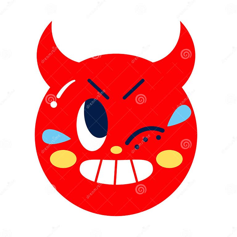 Isolated Colored Happy Devil Emote Vector Stock Vector - Illustration ...