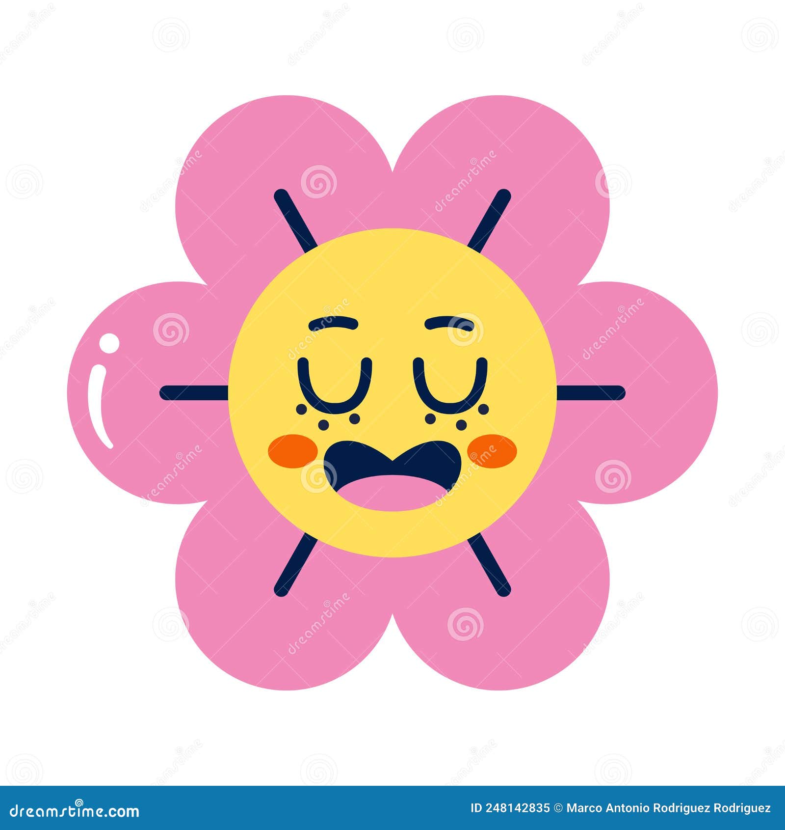 Isolated Colored Happy Flower Emote Vector Stock Vector - Illustration ...
