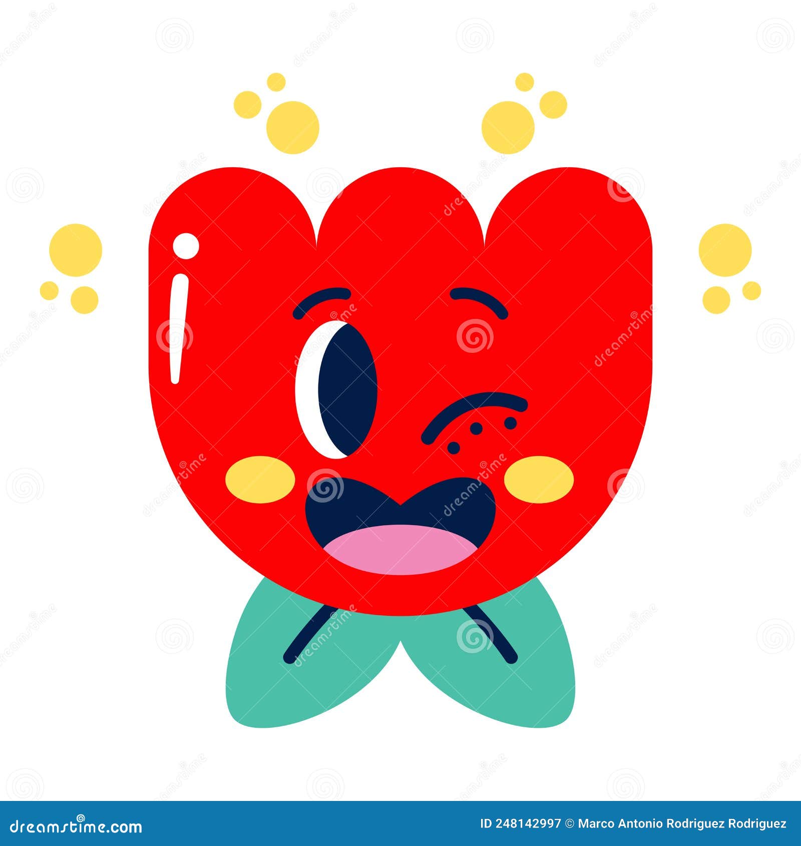 Isolated Colored Happy Flower Emote Vector Stock Vector - Illustration ...