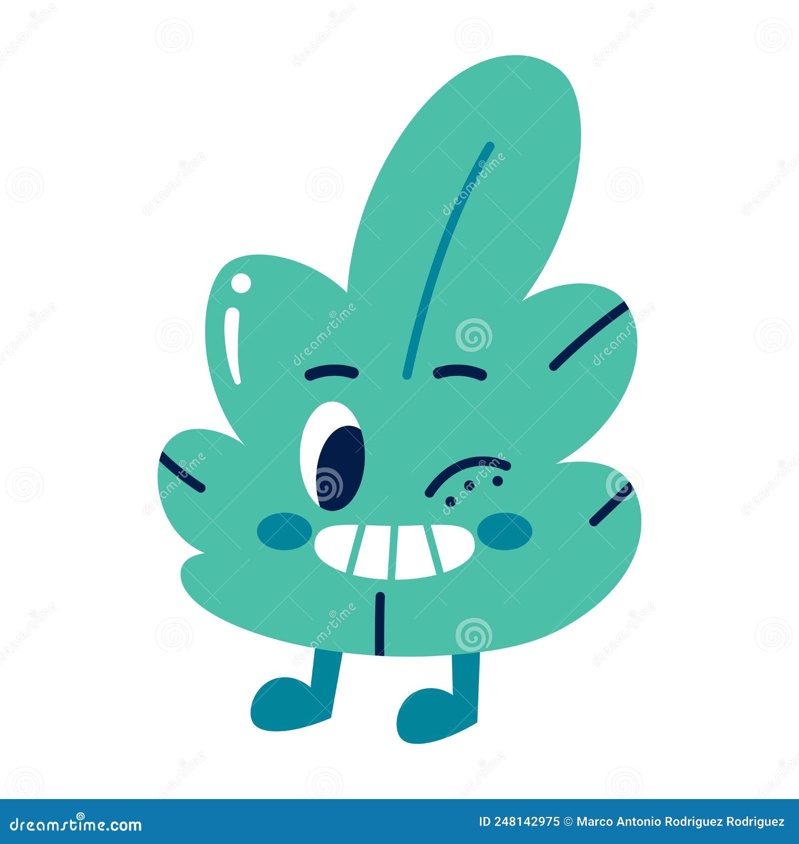 Isolated Colored Happy Natural Leaf Emote Vector Stock Vector ...