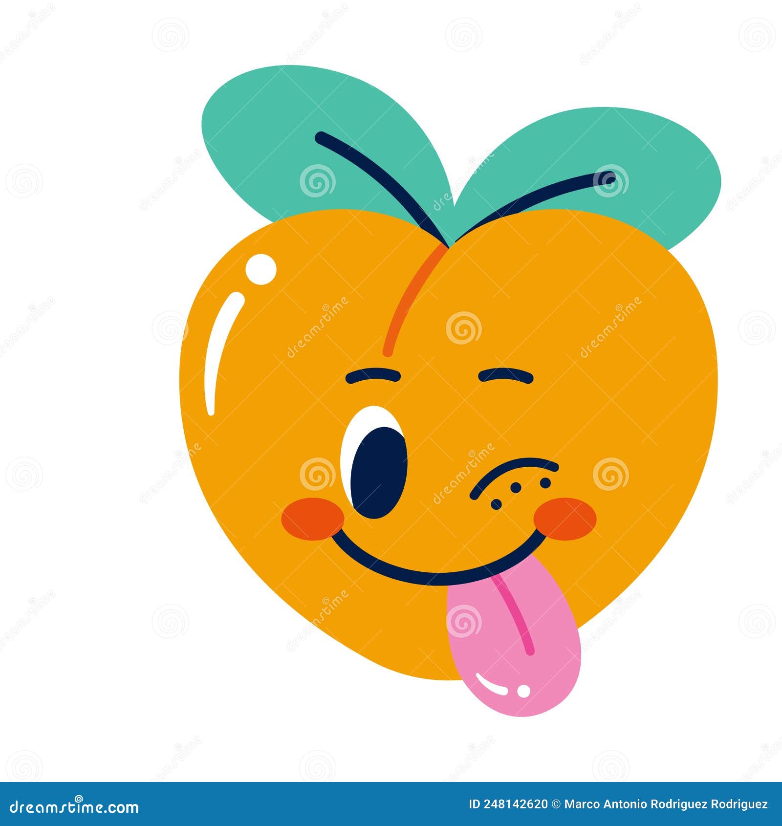 Isolated Colored Happy Peach Emote Vector Stock Vector - Illustration ...