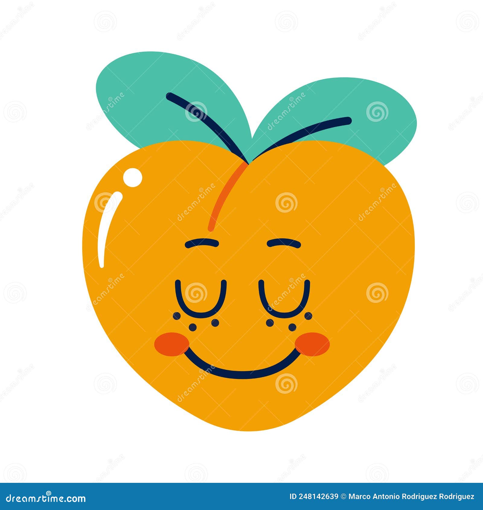 Isolated Colored Happy Peach Emote Vector Stock Vector - Illustration ...