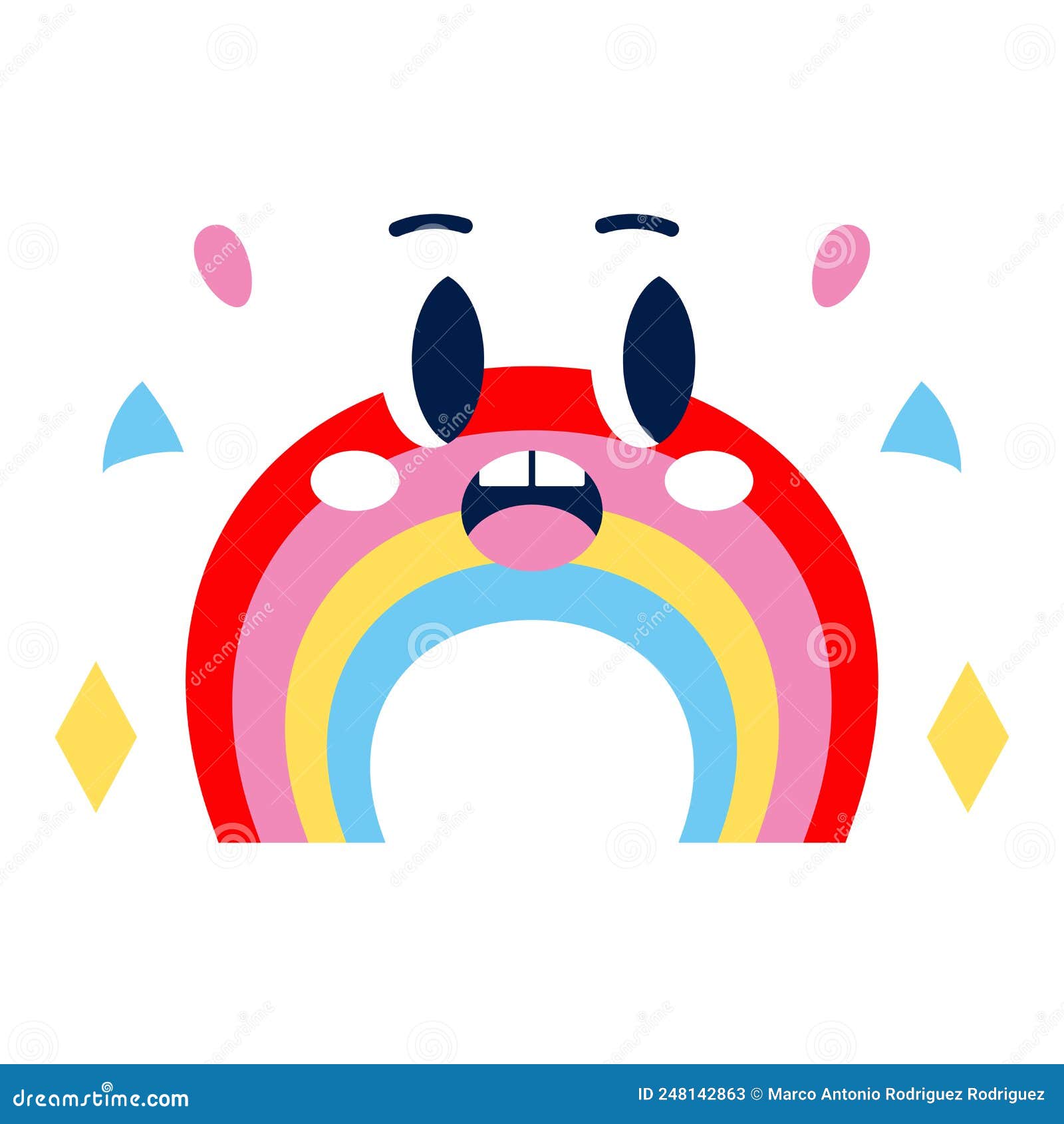 Isolated Colored Happy Rainbow Emote Vector Stock Vector - Illustration ...