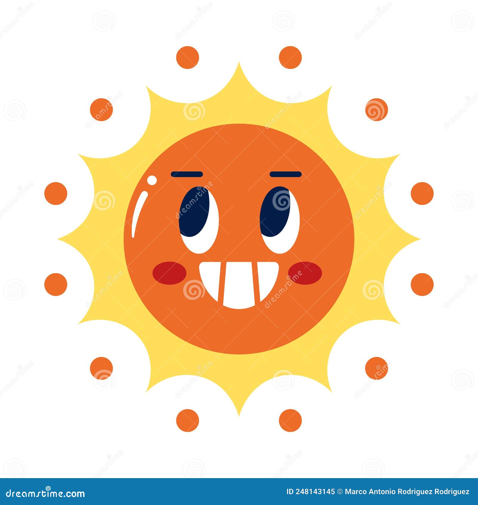 Isolated Colored Happy Sun Emote Vector Stock Vector - Illustration of ...