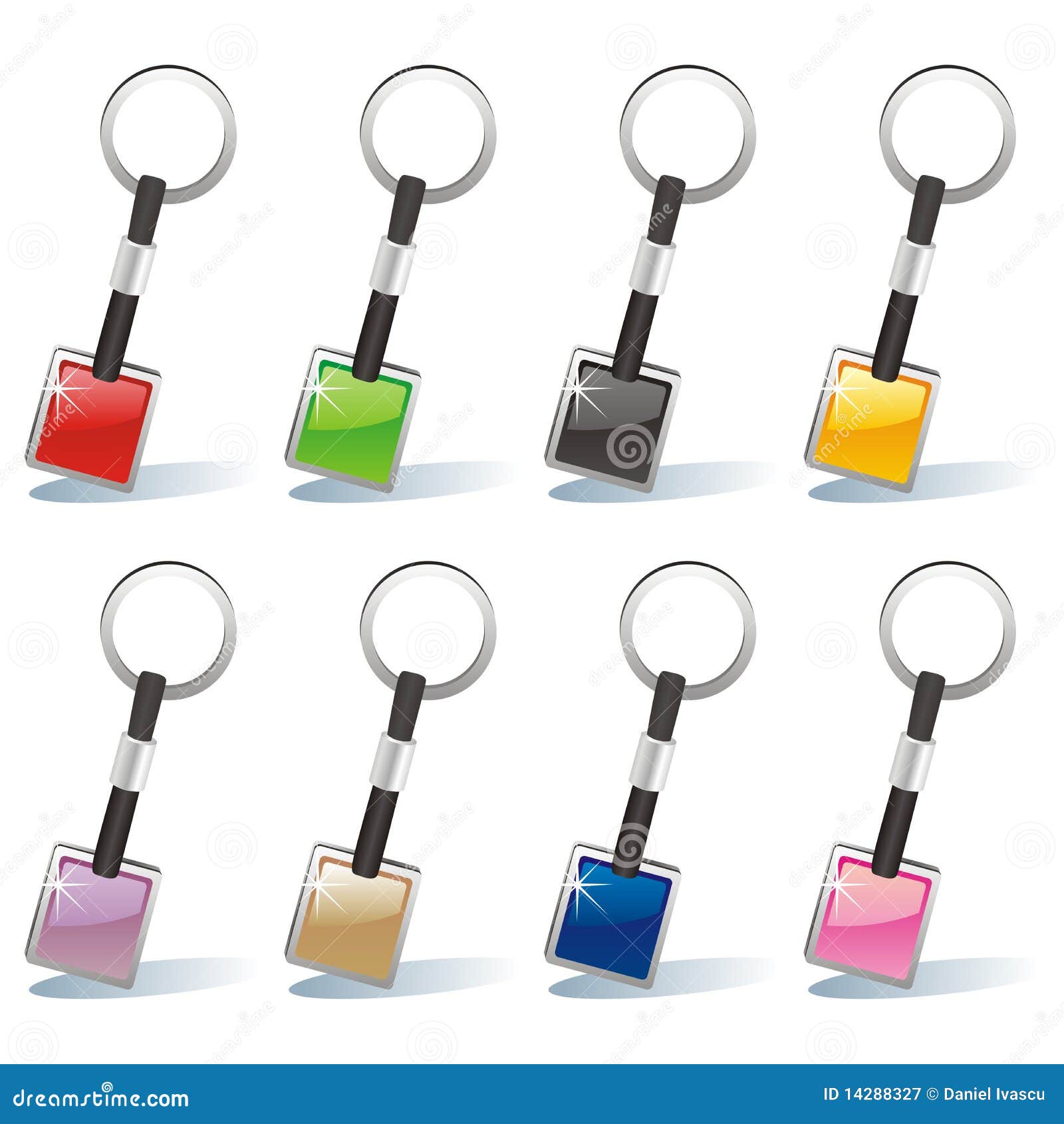 Isolated Colored Key Chain Set Stock Illustration - Illustration of ...