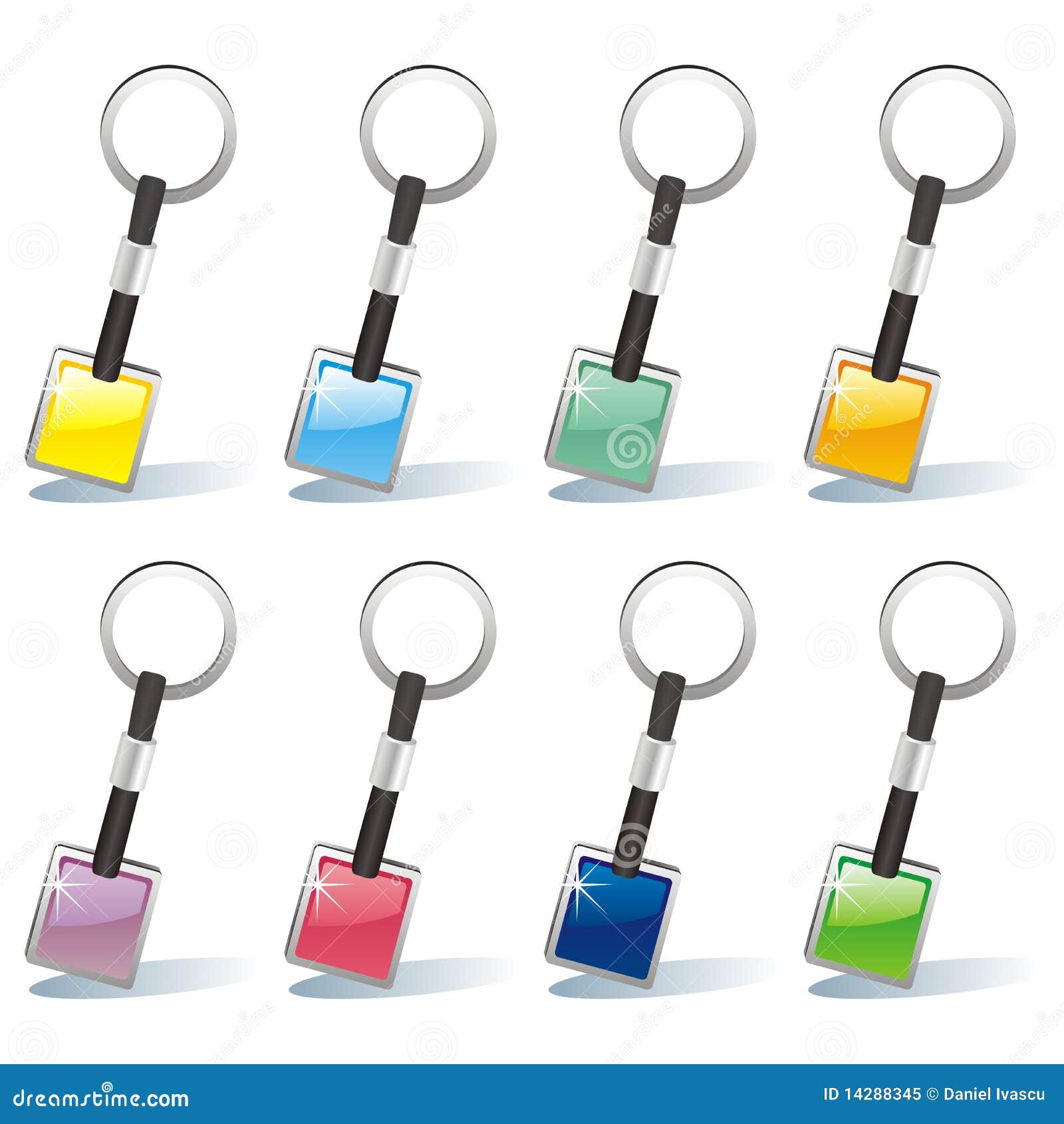 Isolated Colored Key Chain Set Stock Illustration - Illustration of ...