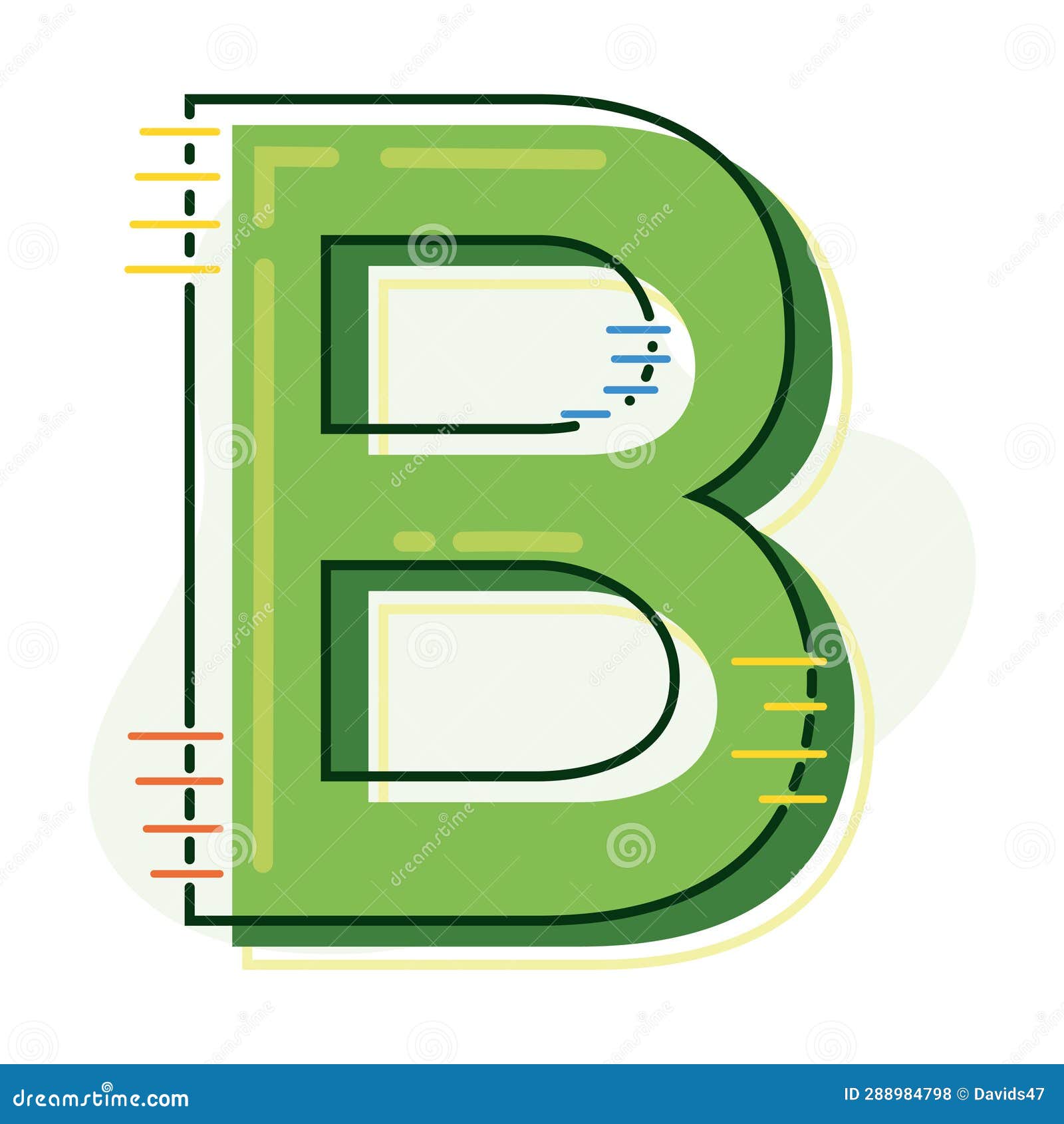 Isolated Colored Letter B Typography Vector Stock Vector - Illustration ...