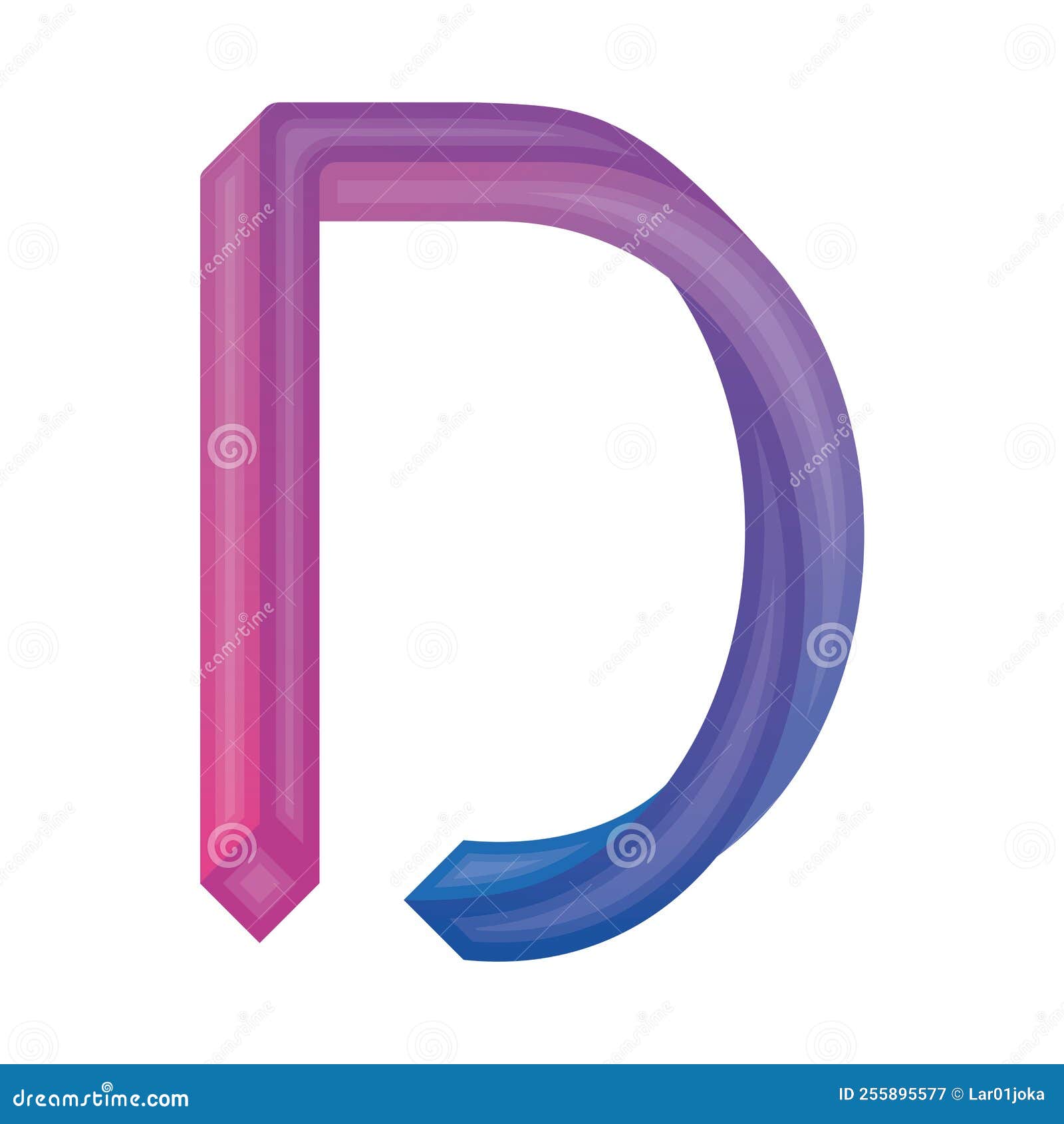 Isolated Colored Letter D with 3d Effect Vector Stock Vector ...
