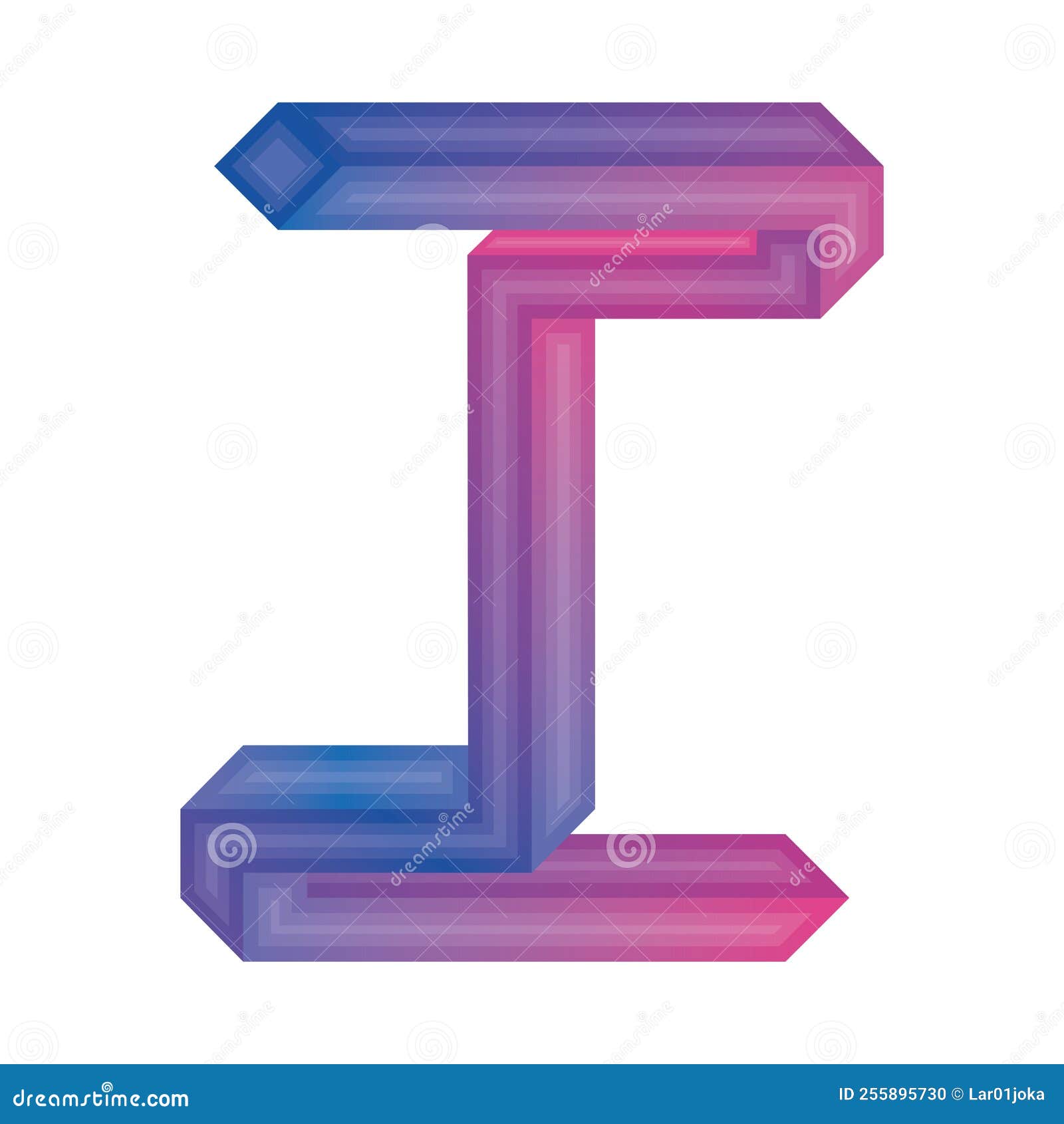 Isolated Colored Letter I with 3d Effect Vector Stock Vector ...