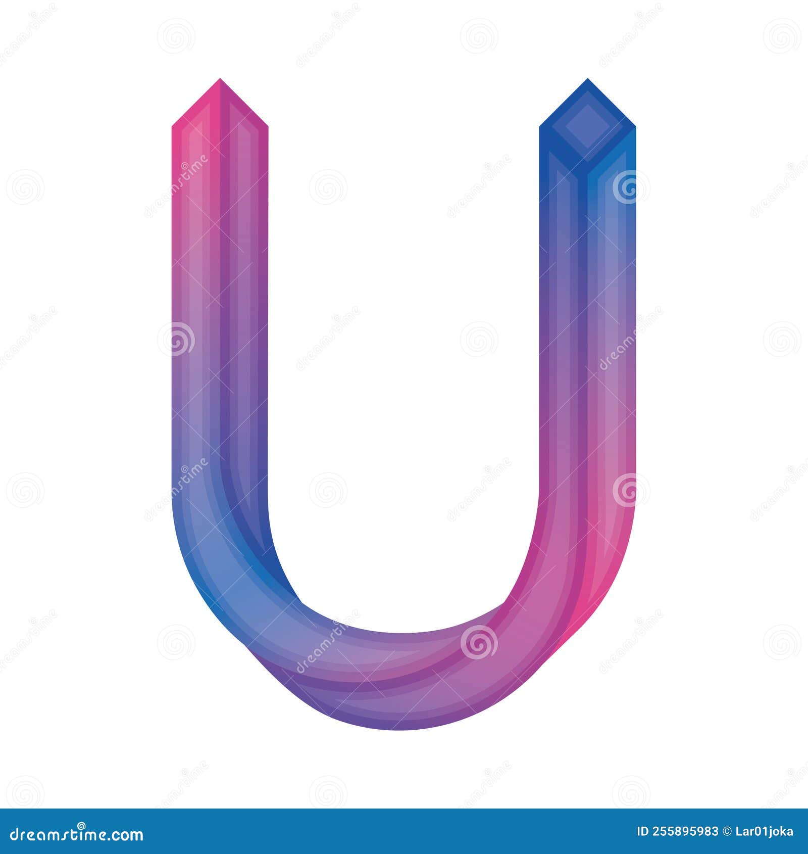Isolated Colored Letter U with 3d Effect Vector Stock Vector ...