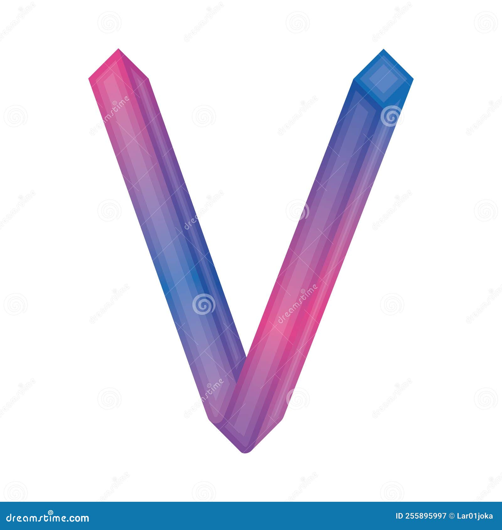 Isolated Colored Letter V with 3d Effect Vector Stock Vector ...