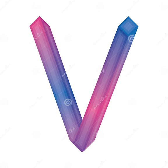 Isolated Colored Letter V with 3d Effect Vector Stock Vector ...